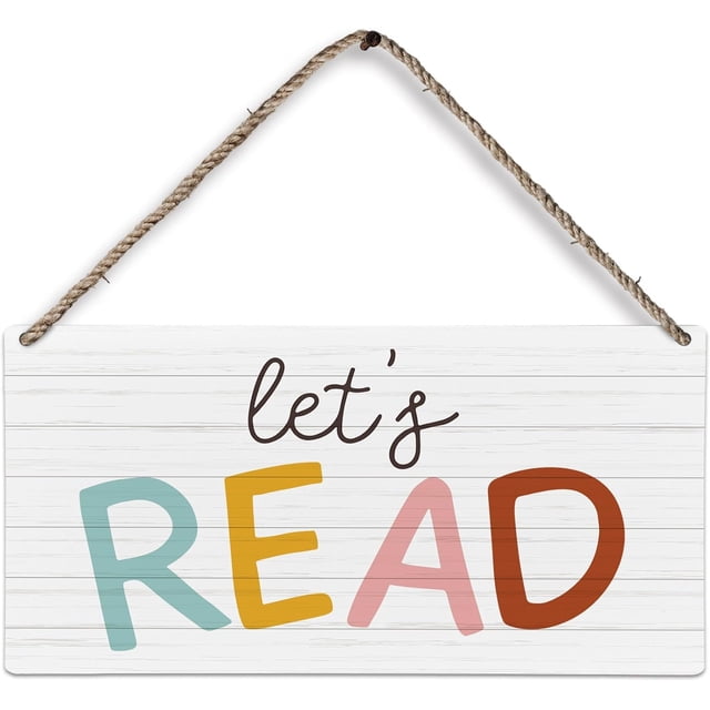 Wood Sign 6x12 Inch Read Sign Wood Plaque Sign Reading Corner Decor ...