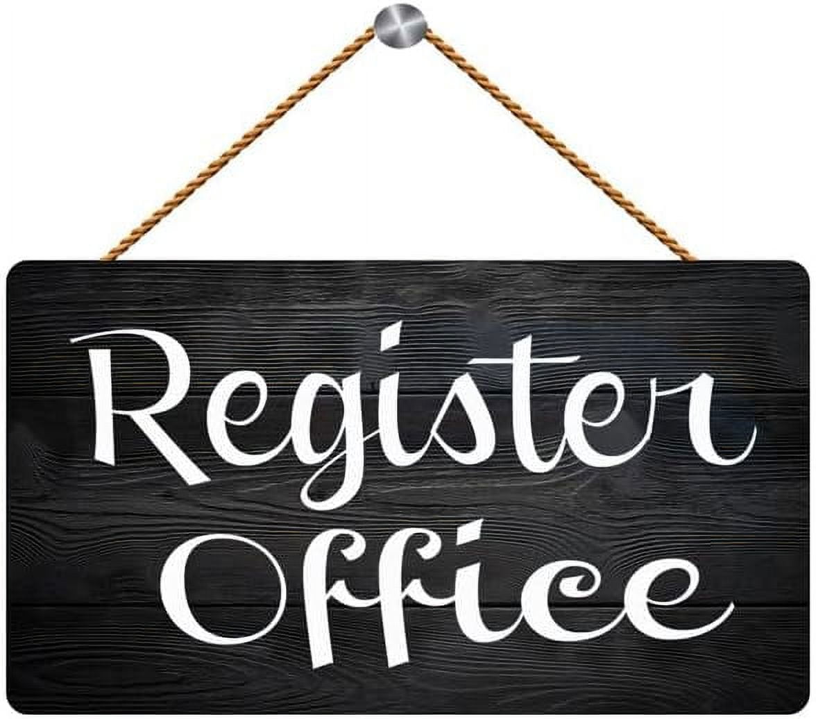 Wood Sign 6x12 Inch Register Office Wood Sign Front Office Entrance ...