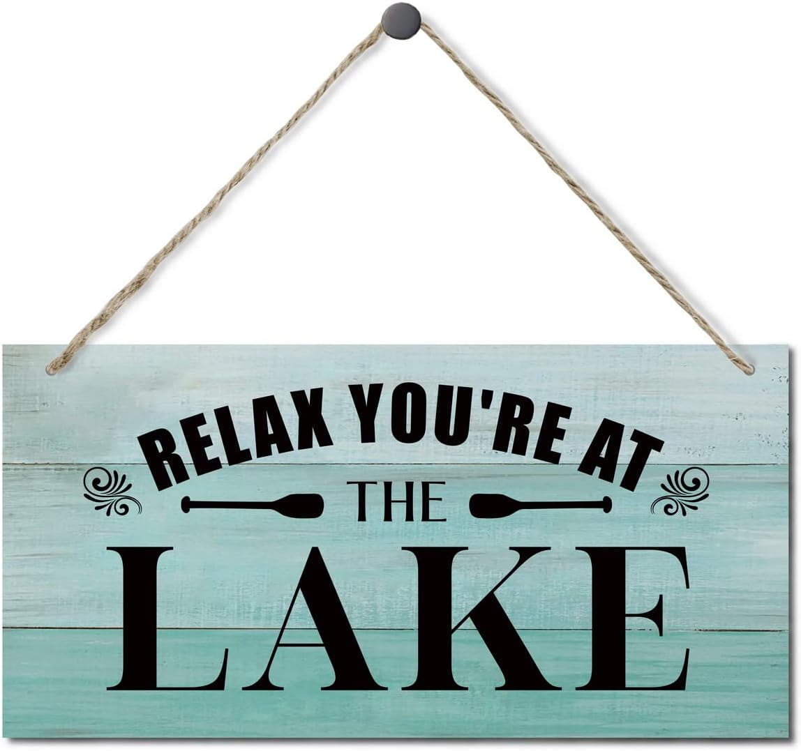 Wood Sign 6x12 Inch Relax You'Re At The Lake Canoe Paddles Decor Sign ...