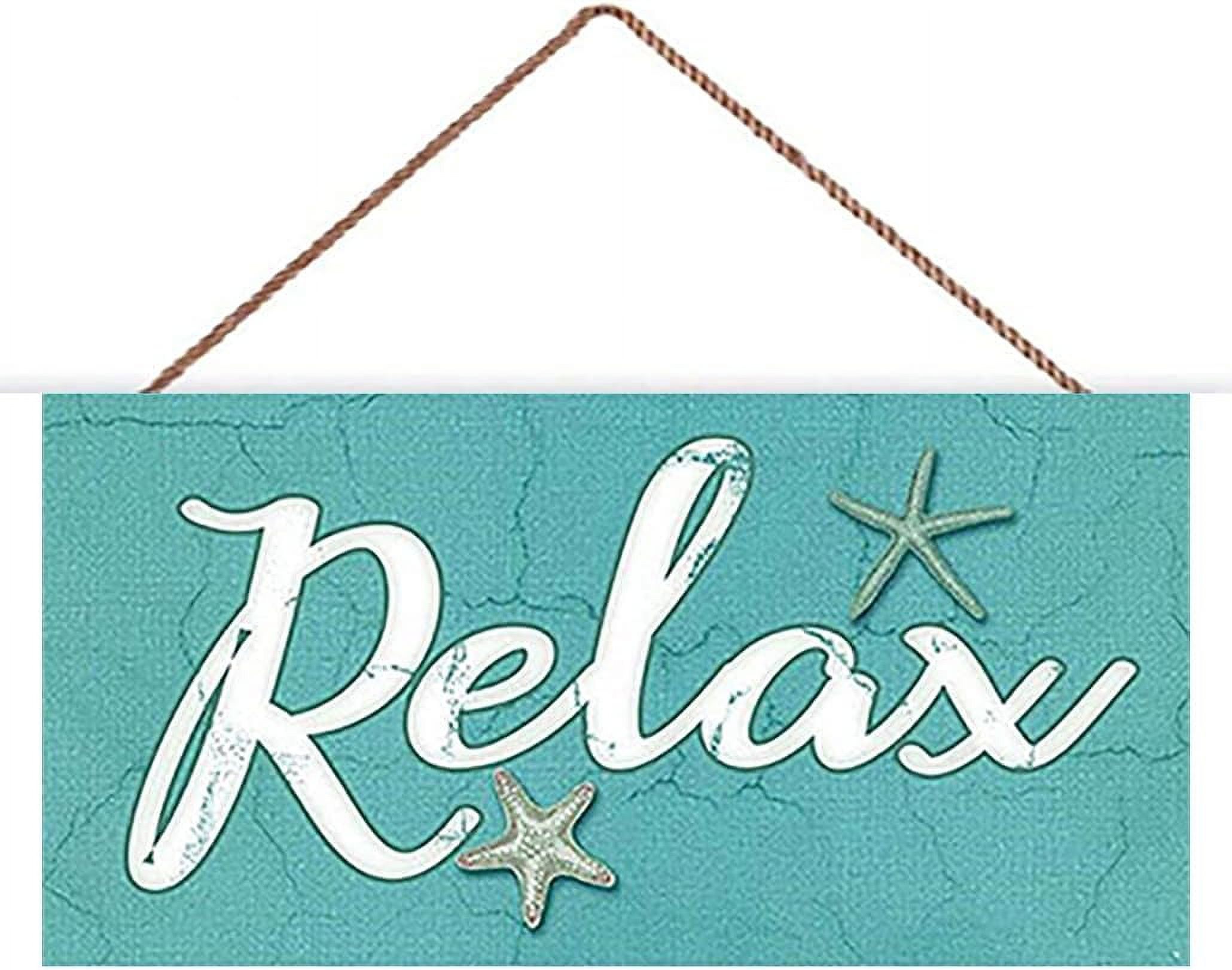 Wood Sign 6x12 Inch Relax Sign For Door Bathroom Wall Decoration ...