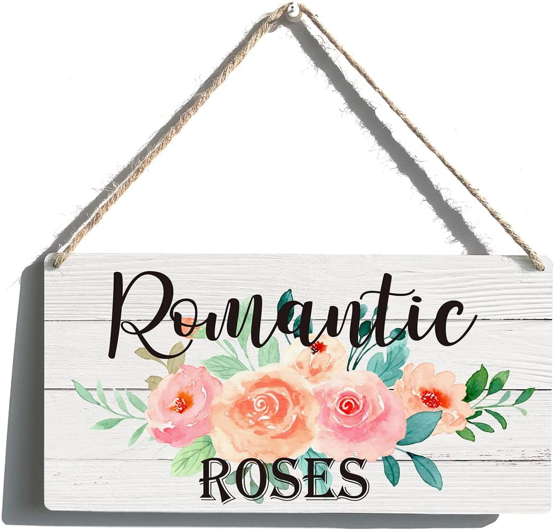 Wood Sign 6x12 Inch Roses Lovers Wood Signs Farmhouse Romantic Roses ...