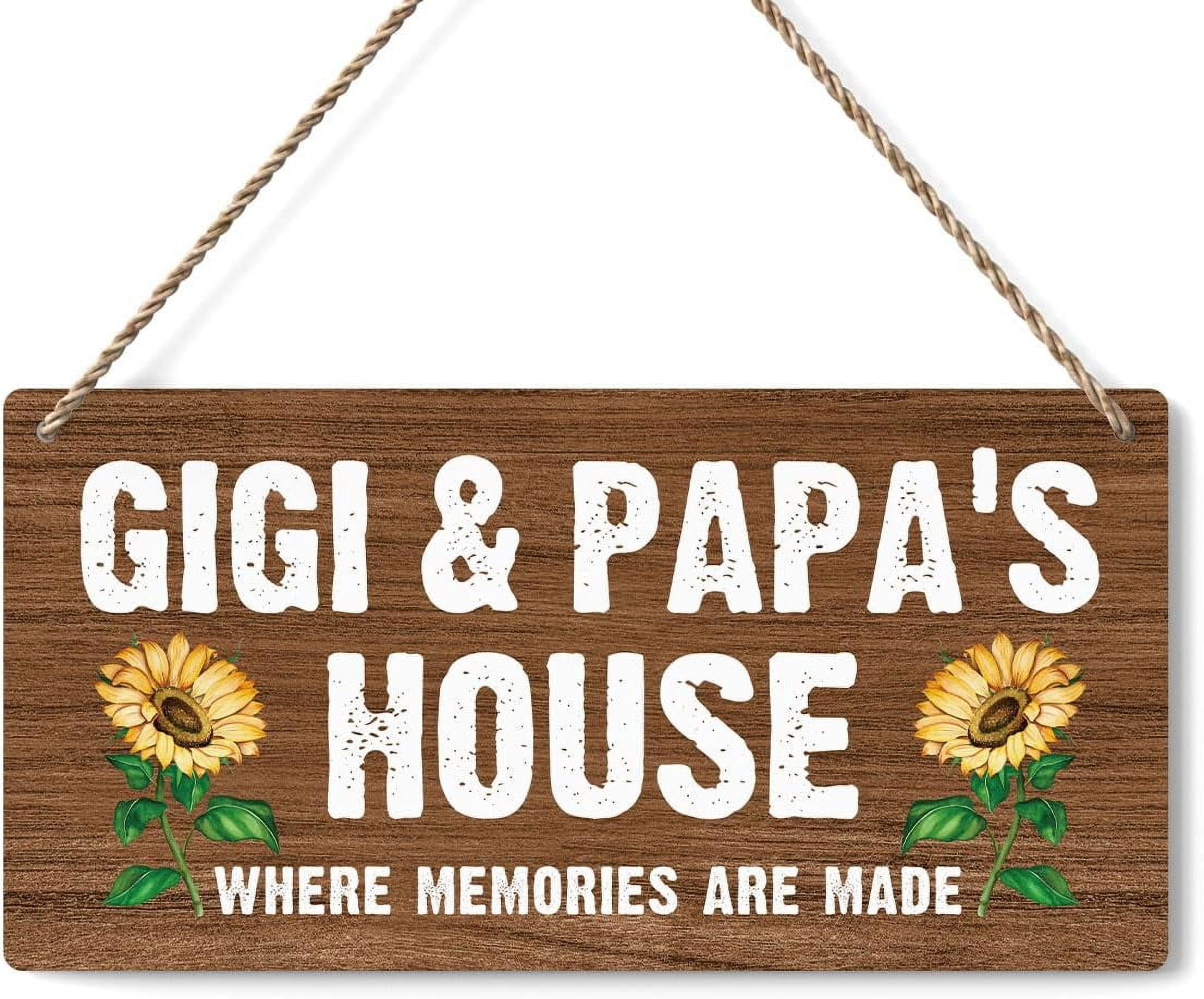 Wood Sign 6x12 Inch Rustic Gigi And Papa'S House Wooden Sign Decor ...