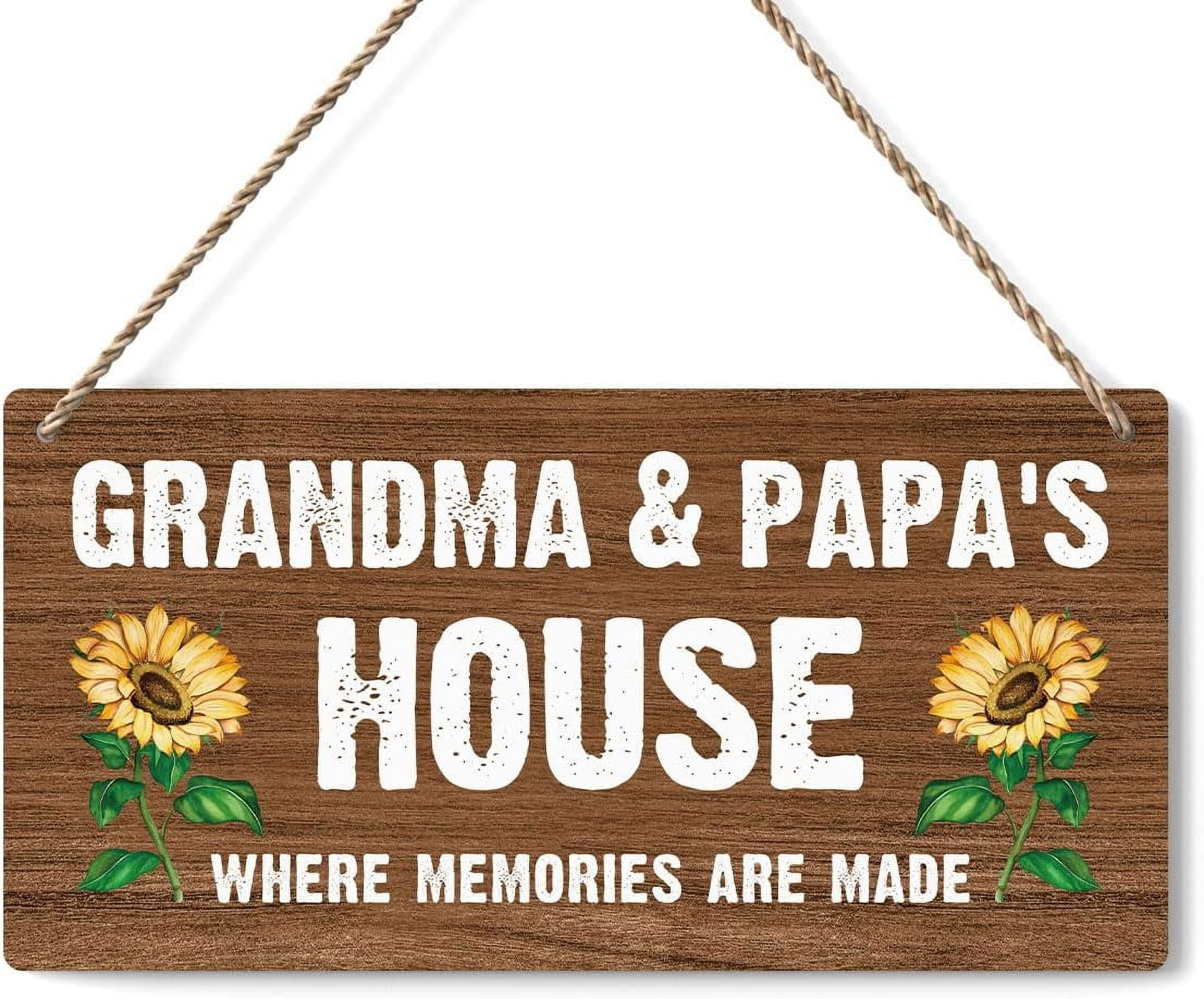 Wood Sign 6x12 Inch Rustic Grandma And Papa'S House Wooden Sign Decor ...