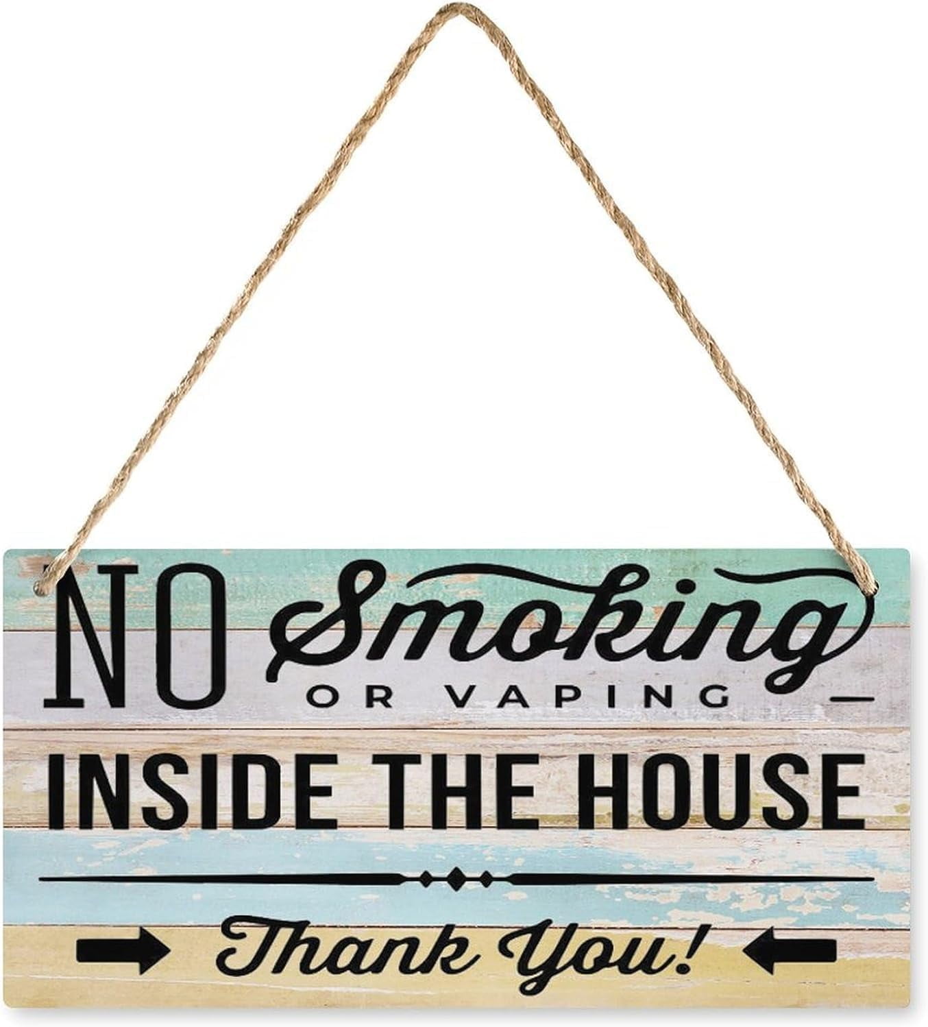 Wood Sign 6x12 Inch Rustic Hanging Plaque No Smoking Or Vaping Inside ...