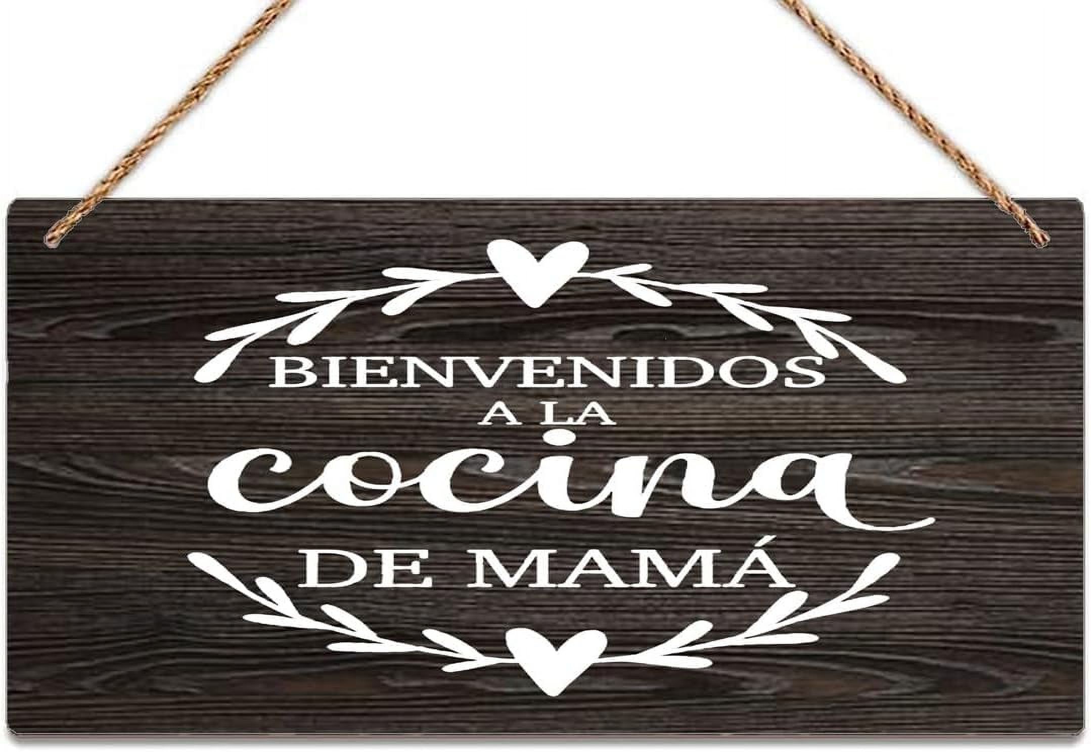 Wood Sign 6x12 Inch Rustic Hanging Wood Signs Spanish Cocina Sign Quote ...