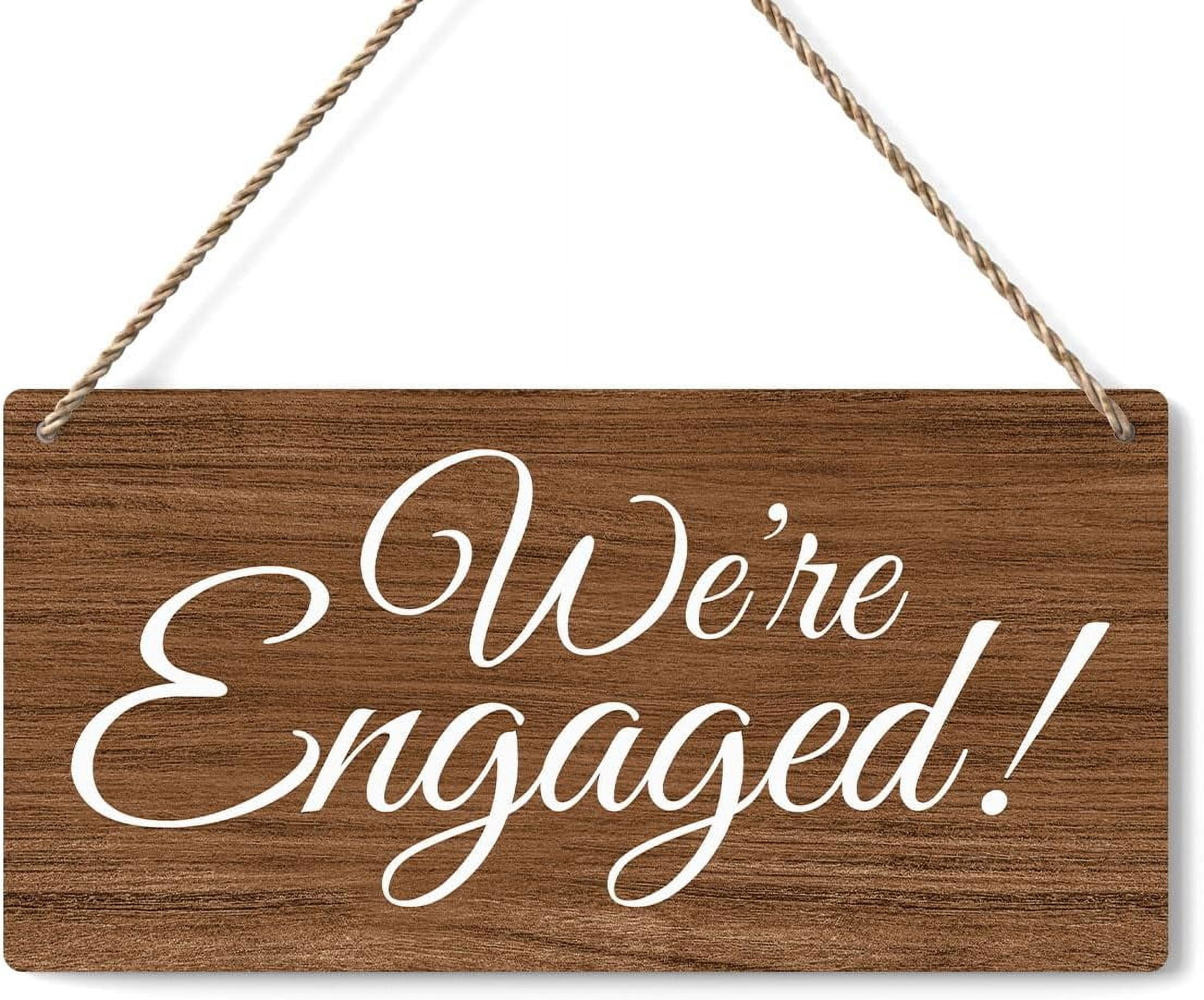 Wood Sign 6x12 Inch Rustic Wedding Sign We'Re Engaged Wedding Decor ...