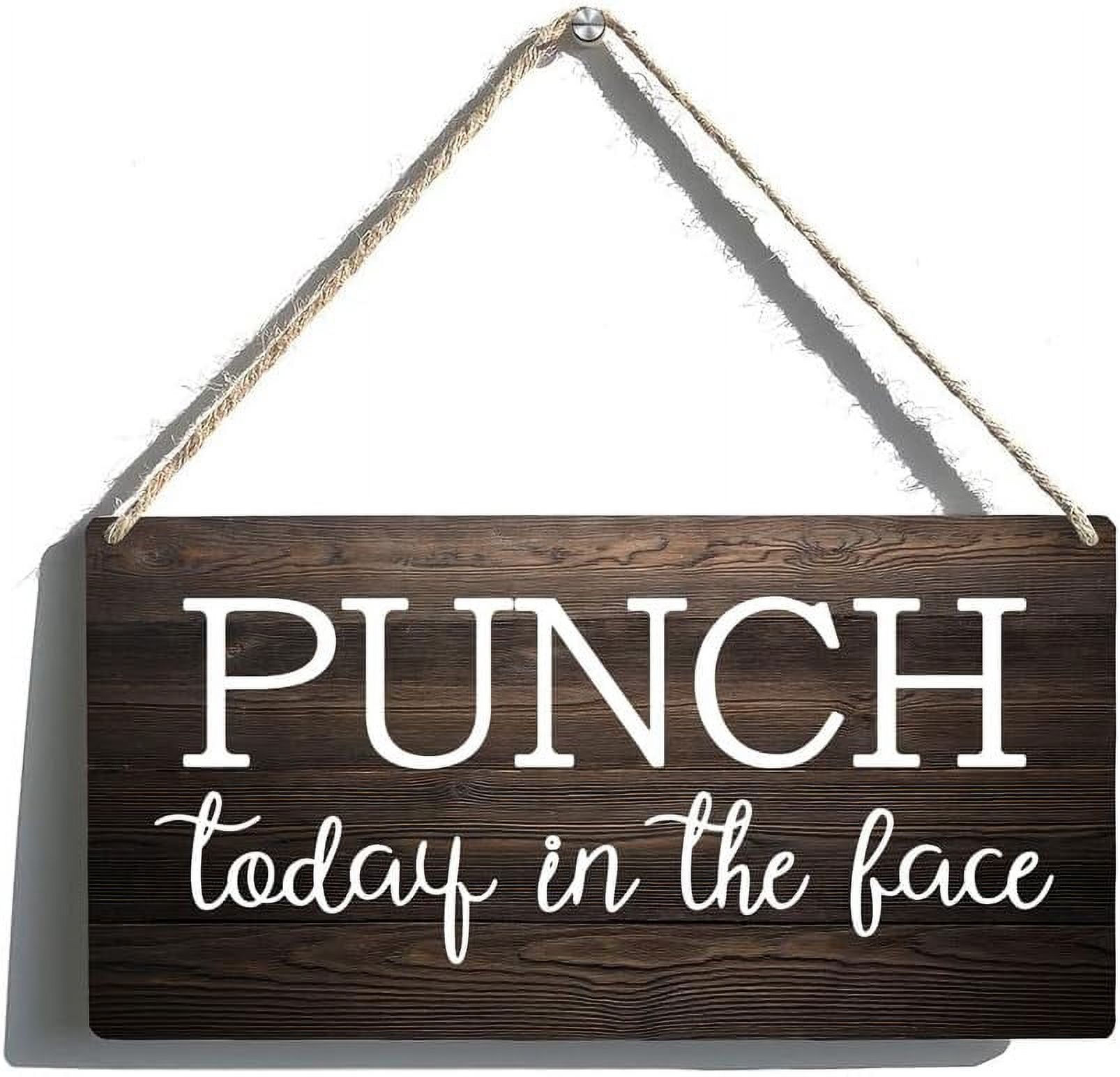 Wood Sign 6x12 Inch Rustic Wooden Door Hanging Wall Art Sign Punch ...