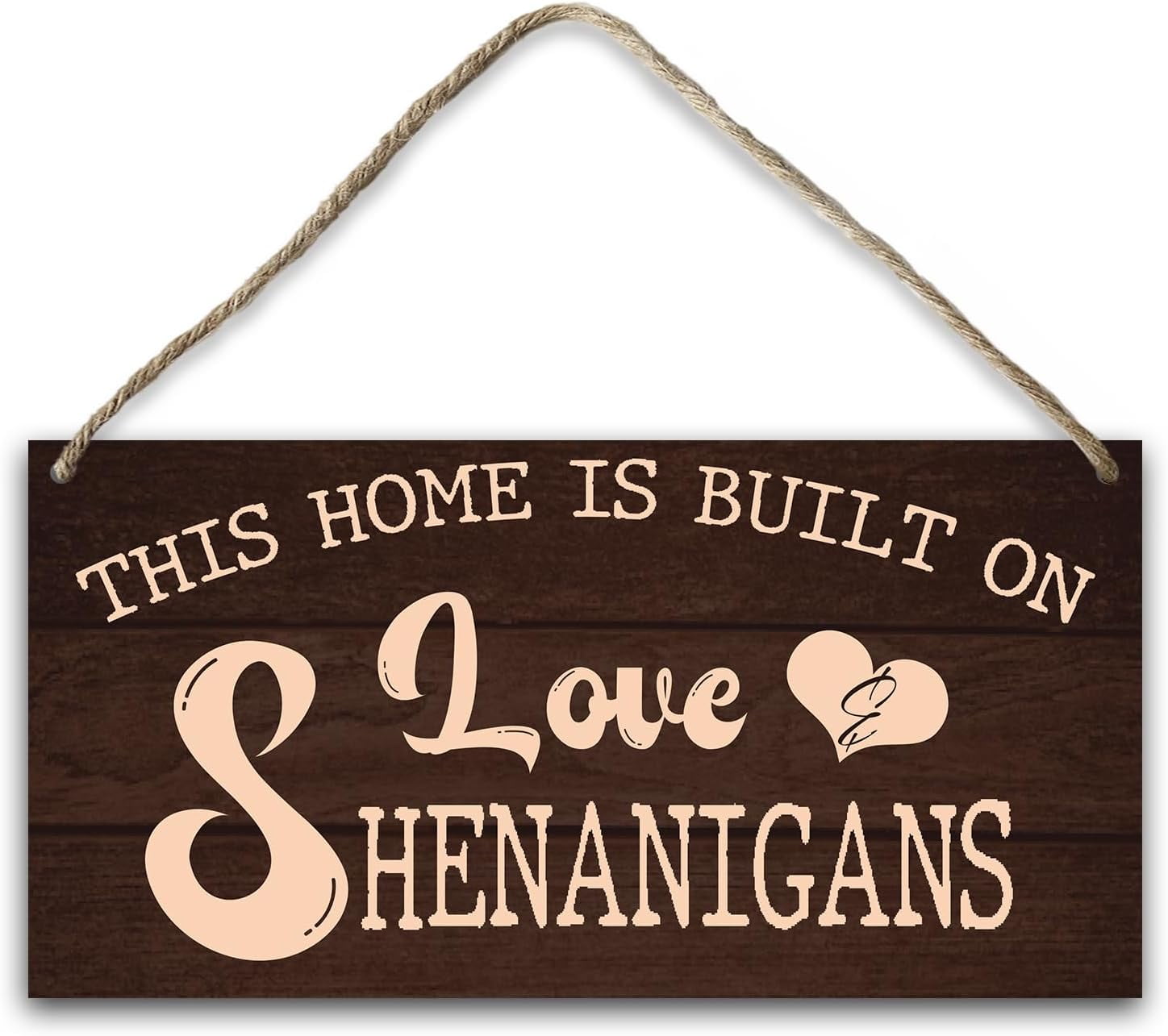 Wood Sign 6x12 Inch Shenanigans Sign Wall Decor Hanging Plaque This ...