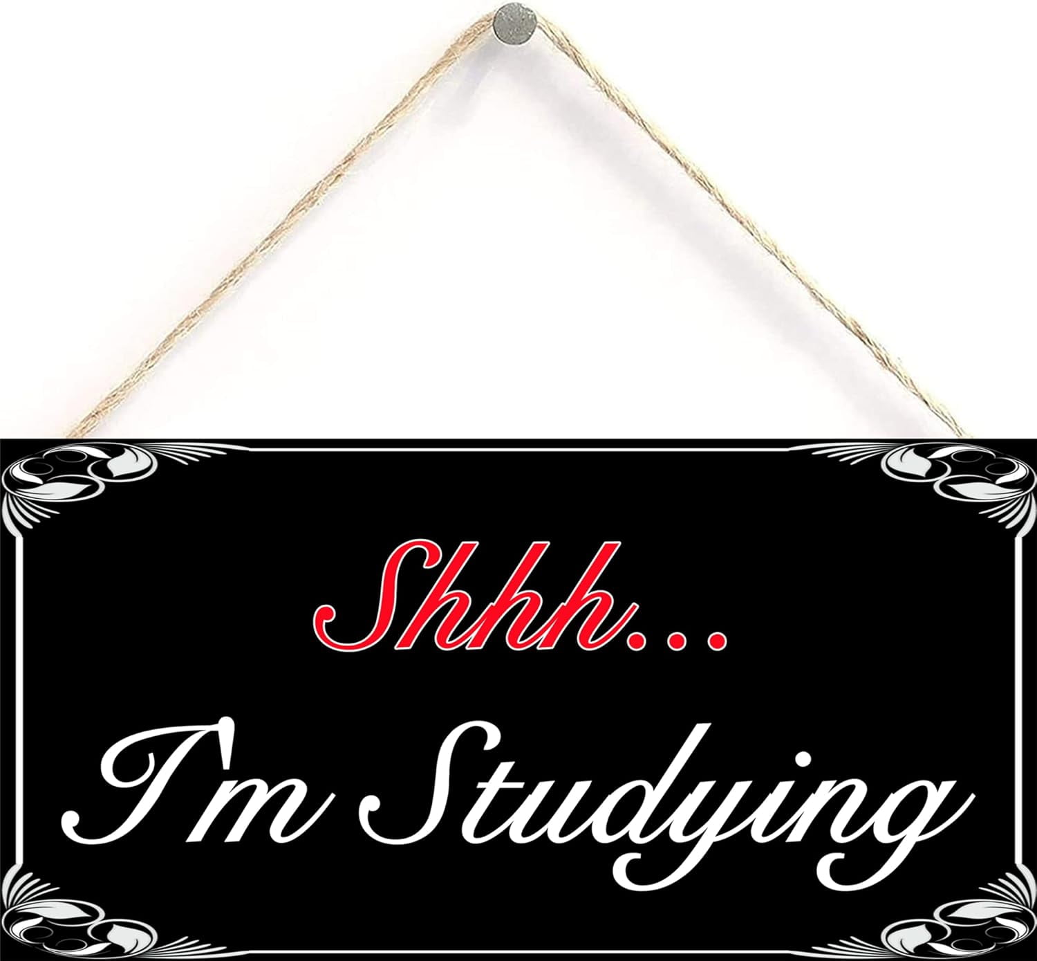 Wood Sign 6x12 Inch Shhh… I’M Studying Hanging Sign Decorative Wood ...