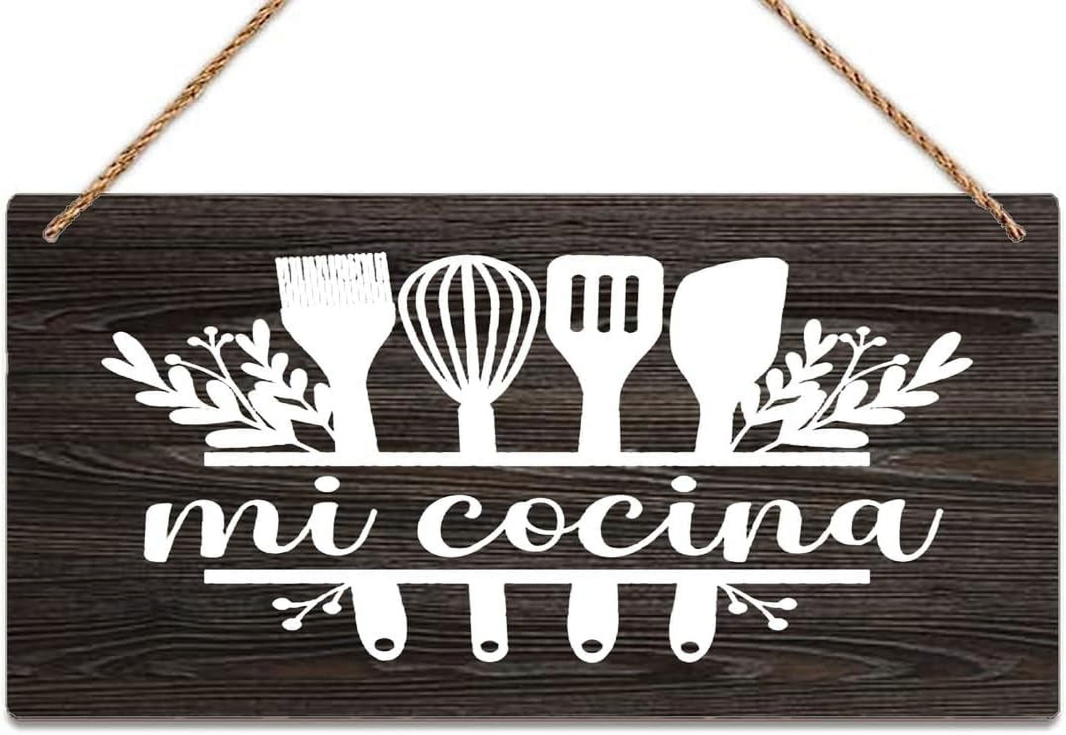 Wood Sign 6x12 Inch Sign Wall Art Definition Wood Plaque Spanish Cocina ...