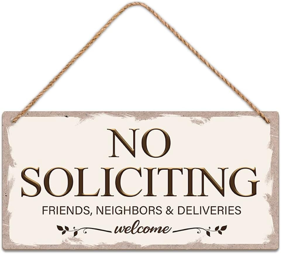 Wood Sign 6x12 Inch No Soliciting Family Friends Neighbors Deliveries ...
