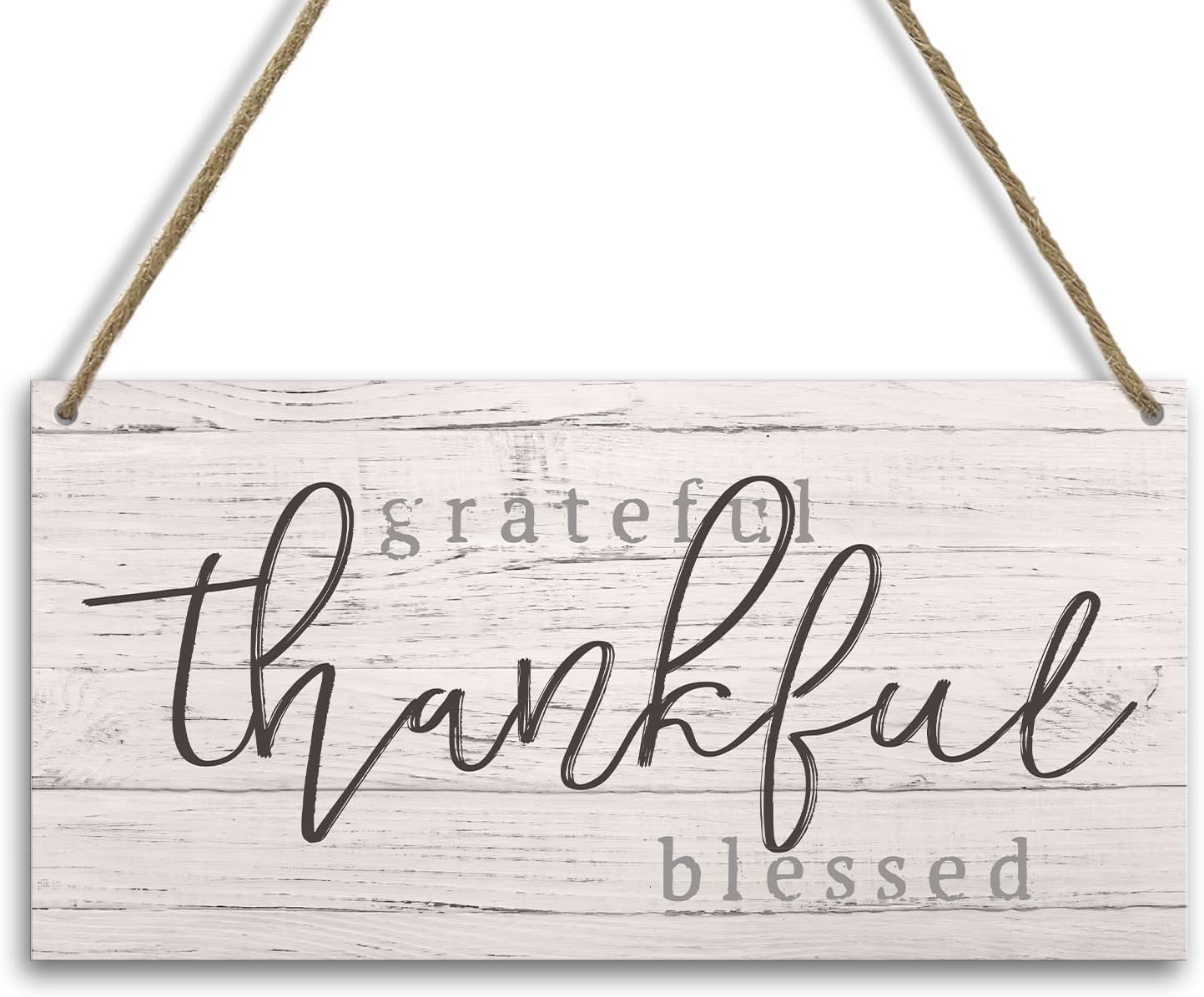 Wood Sign 6x12 Inch Thankful Grateful Blessed Wall Decor Blessed Signs ...