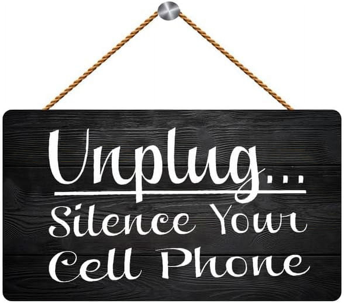 Wood Sign 6x12 Inch Unplug Silence Cell Phone Shhh In Session Quiet ...