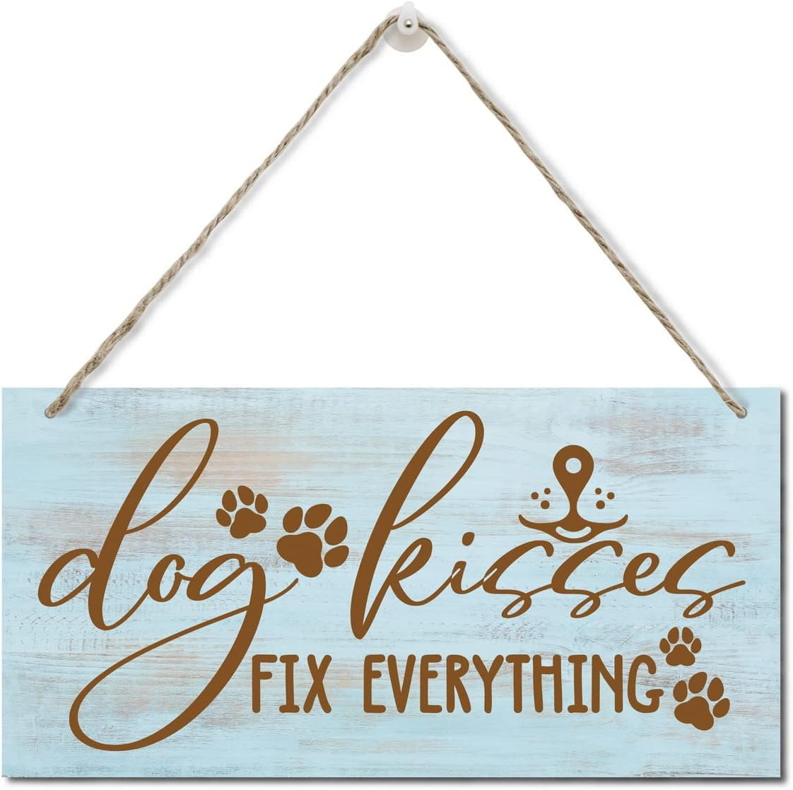 Wood Sign 6x12 Inch Vintage Wood Signs Dog Kisses Fix Everything Wooden ...