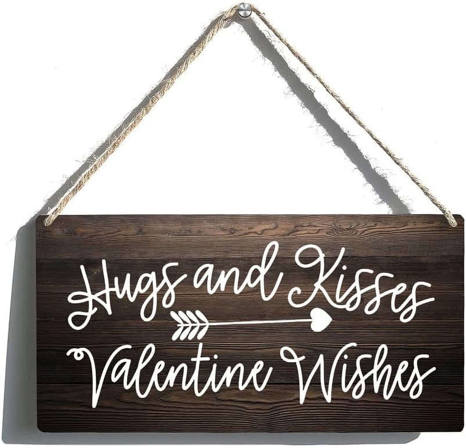 Wood Sign 6x12 Inch Wall Art Decor Wooden Sign Love Decor Hugs And ...