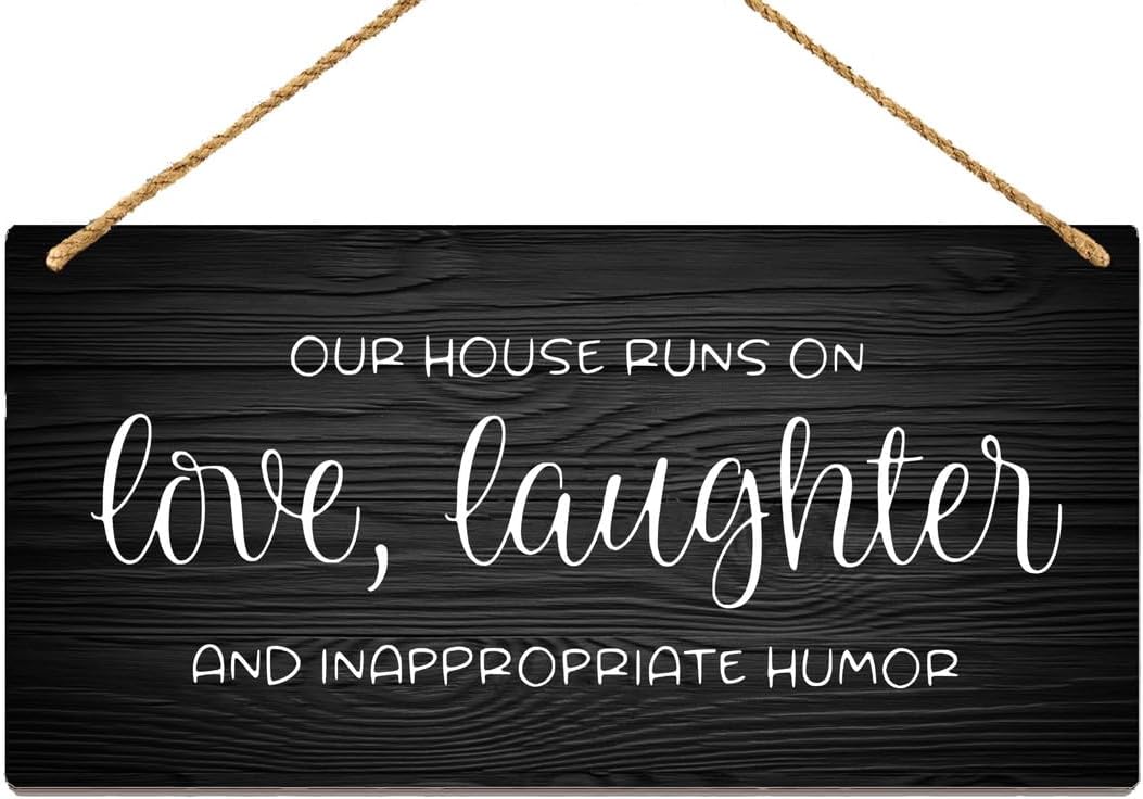 Wood Sign 6x12 Inch Wall Decor Wood Signs Our House Runs On Love ...