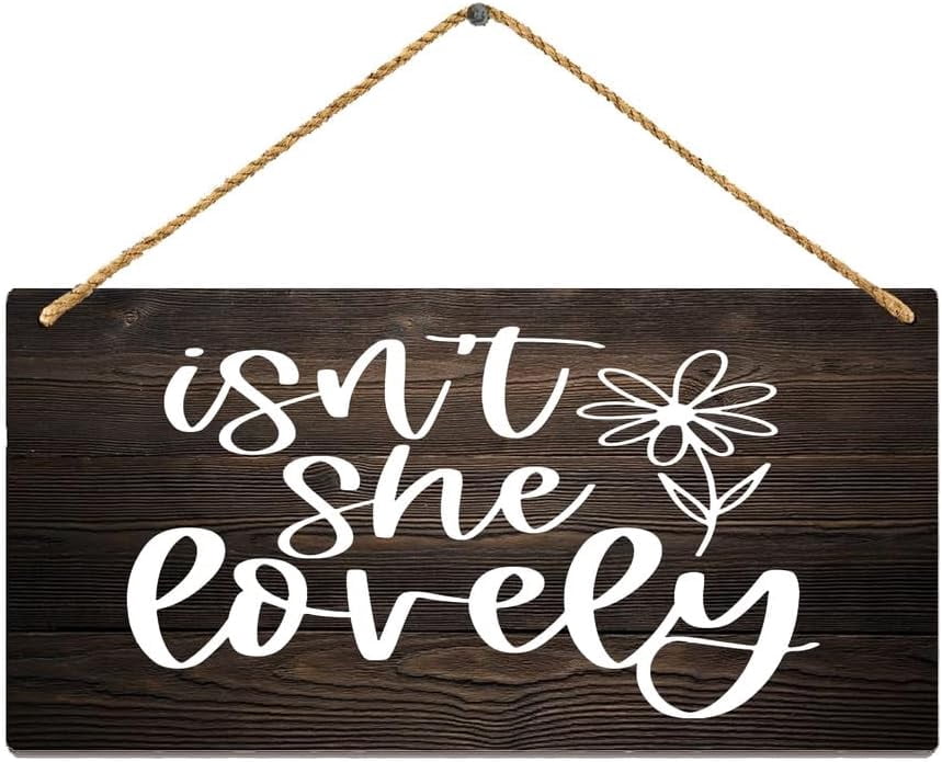 Wood Sign 6x12 Inch Wall Decor Wood Signs Isn'T She Lovely Sign Baby ...