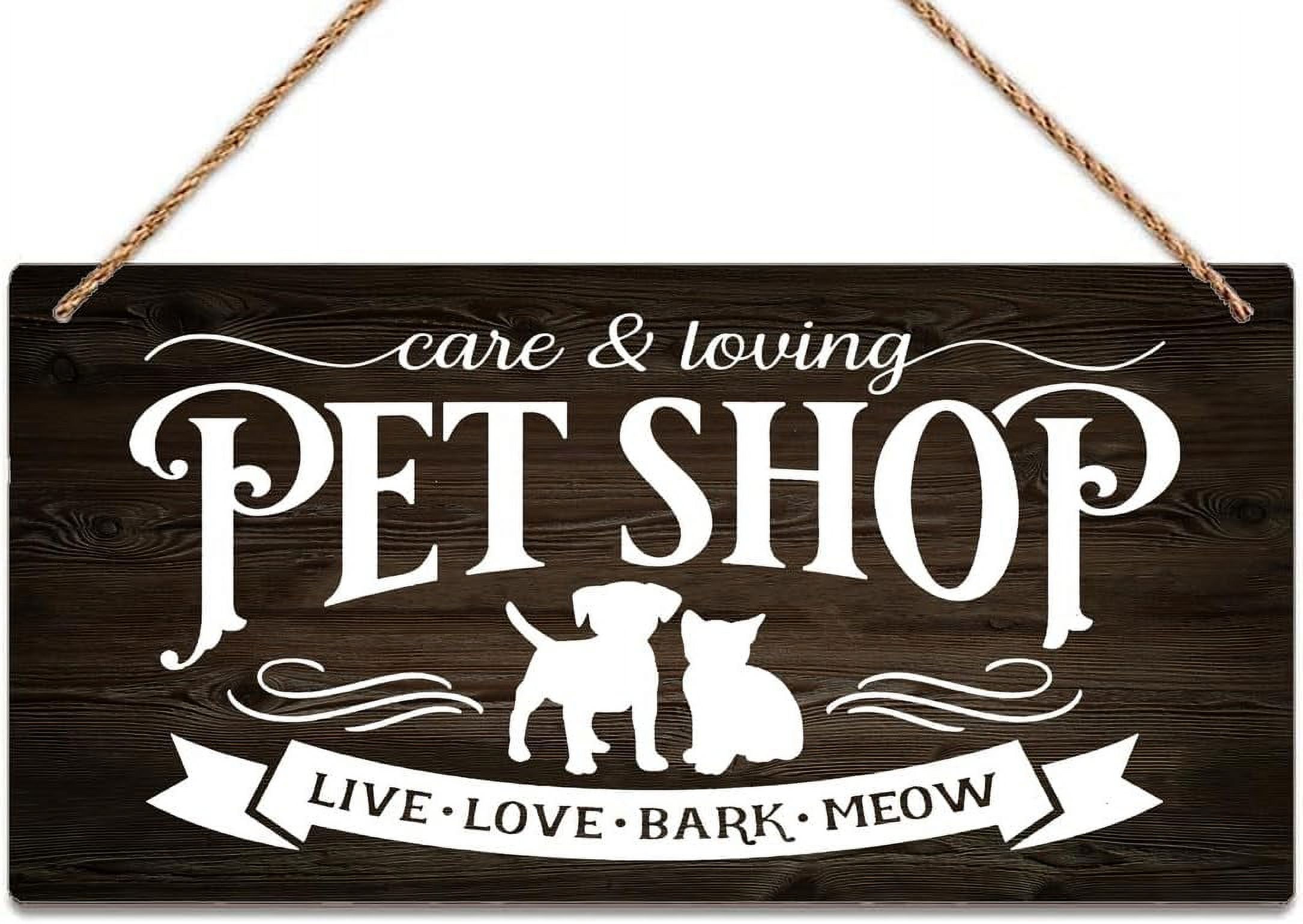 Wood Sign 6x12 Inch Wall Decor Wood Signs Pet Shop Sign For Your ...