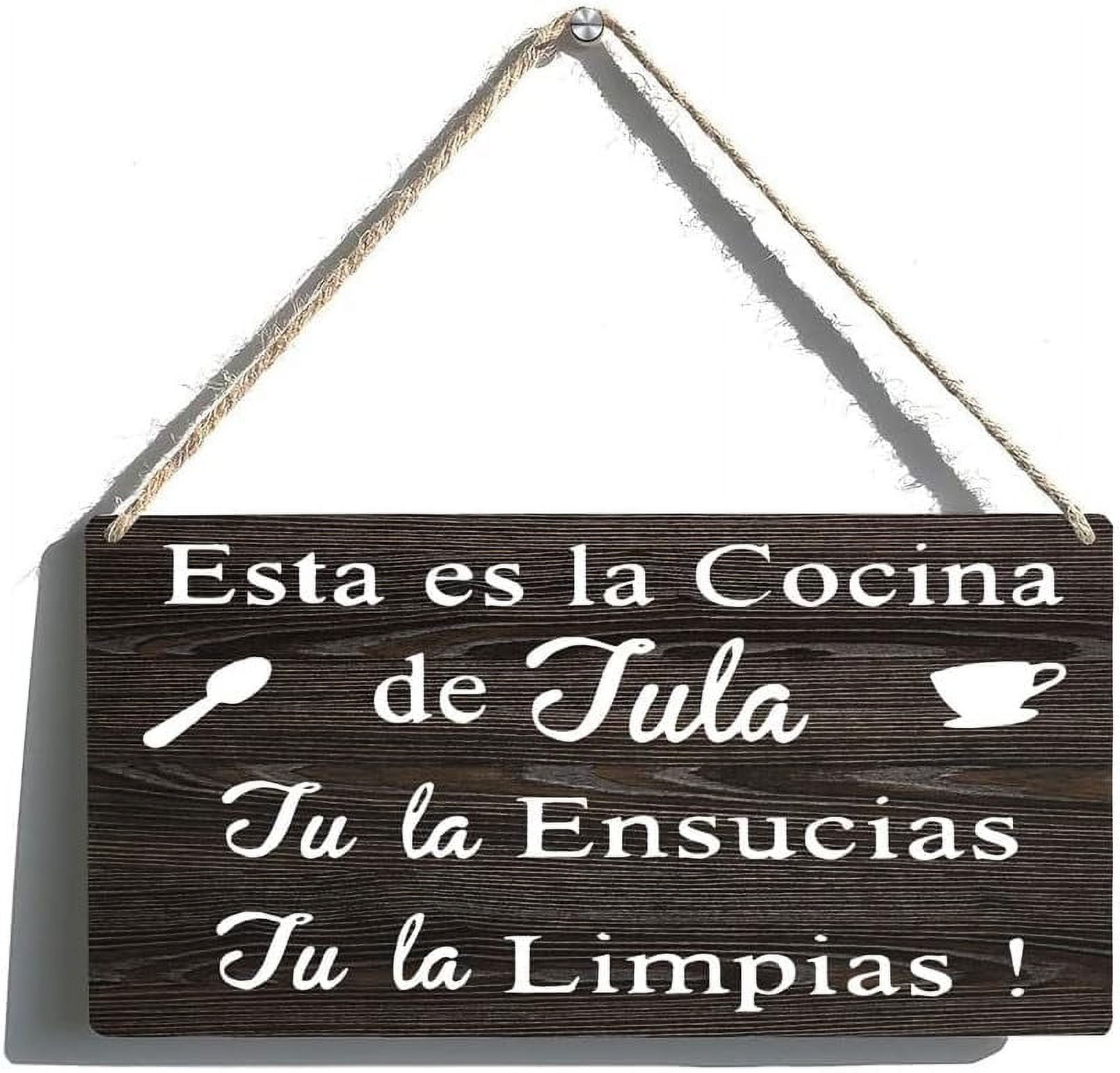 Wood Sign 6x12 Inch Wall Decor Wood Signs Spanish Sign Cocina Kitchen ...