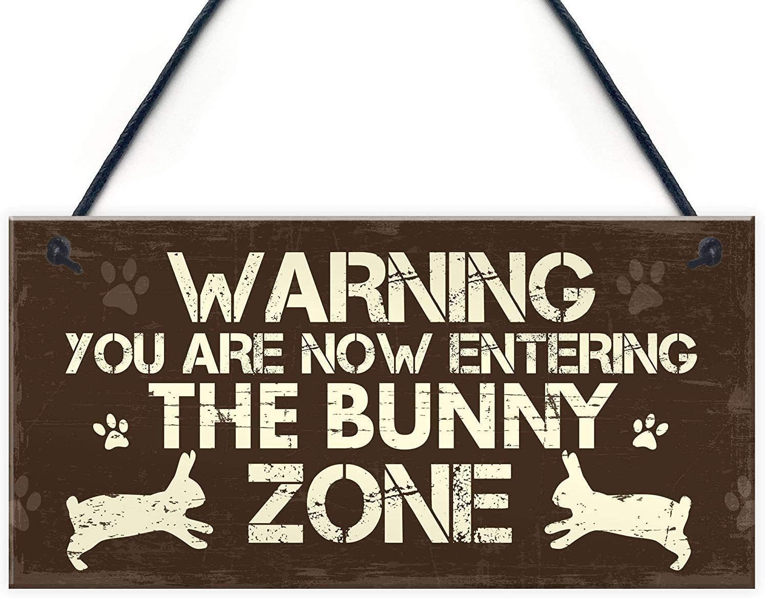 Wood Sign 6x12 Inch Warning You Are Now Entering The Bunny Zone Wood ...