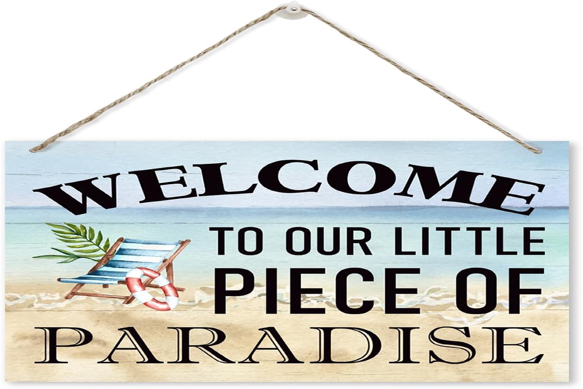 Wood Sign 6x12 Inch Welcome Decor Welcome To Our Little Piece Of ...