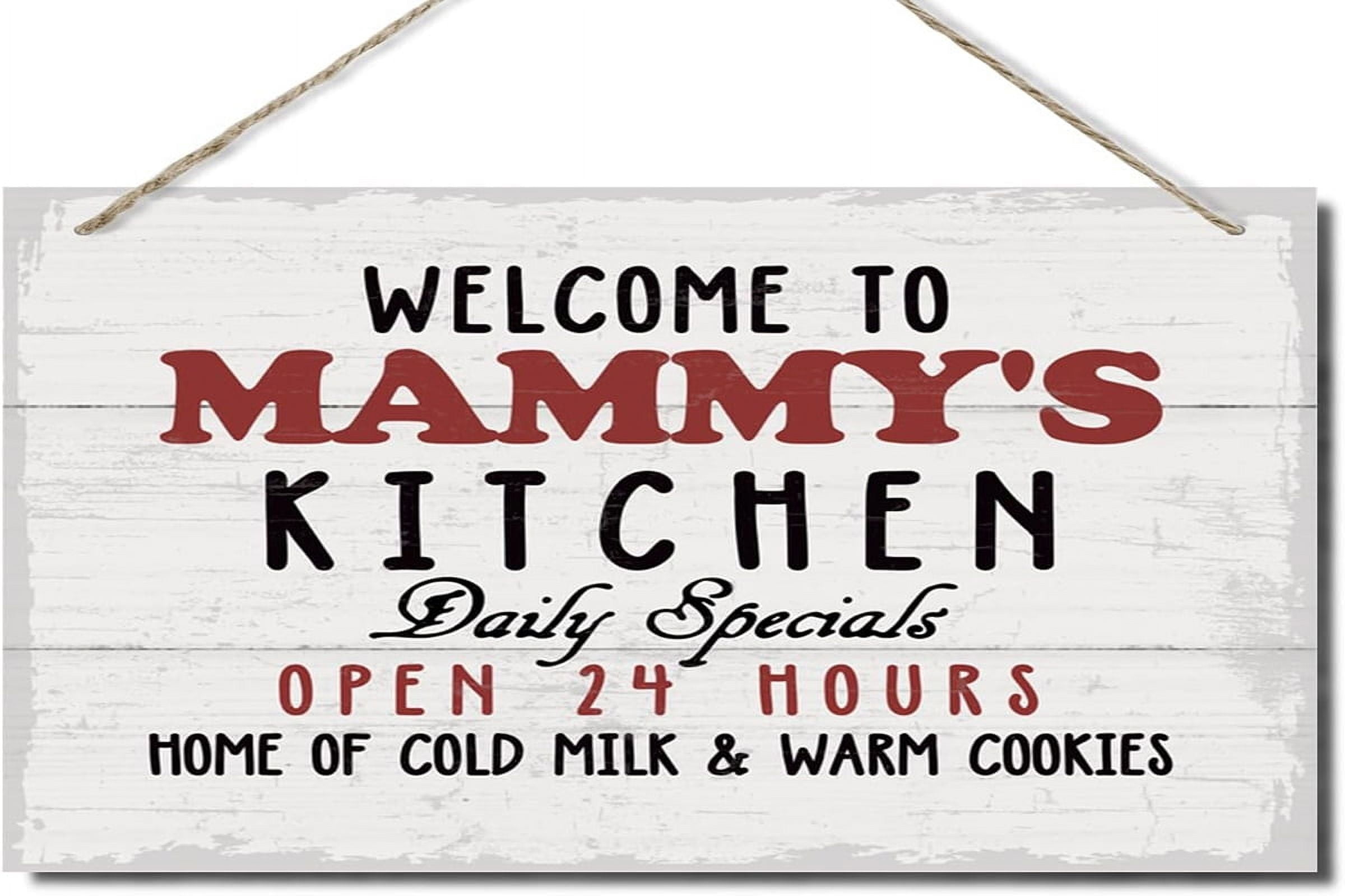 Wood Sign 6x12 Inch Welcome To Mammy'S Kitchen Sign Decorative Hanging ...
