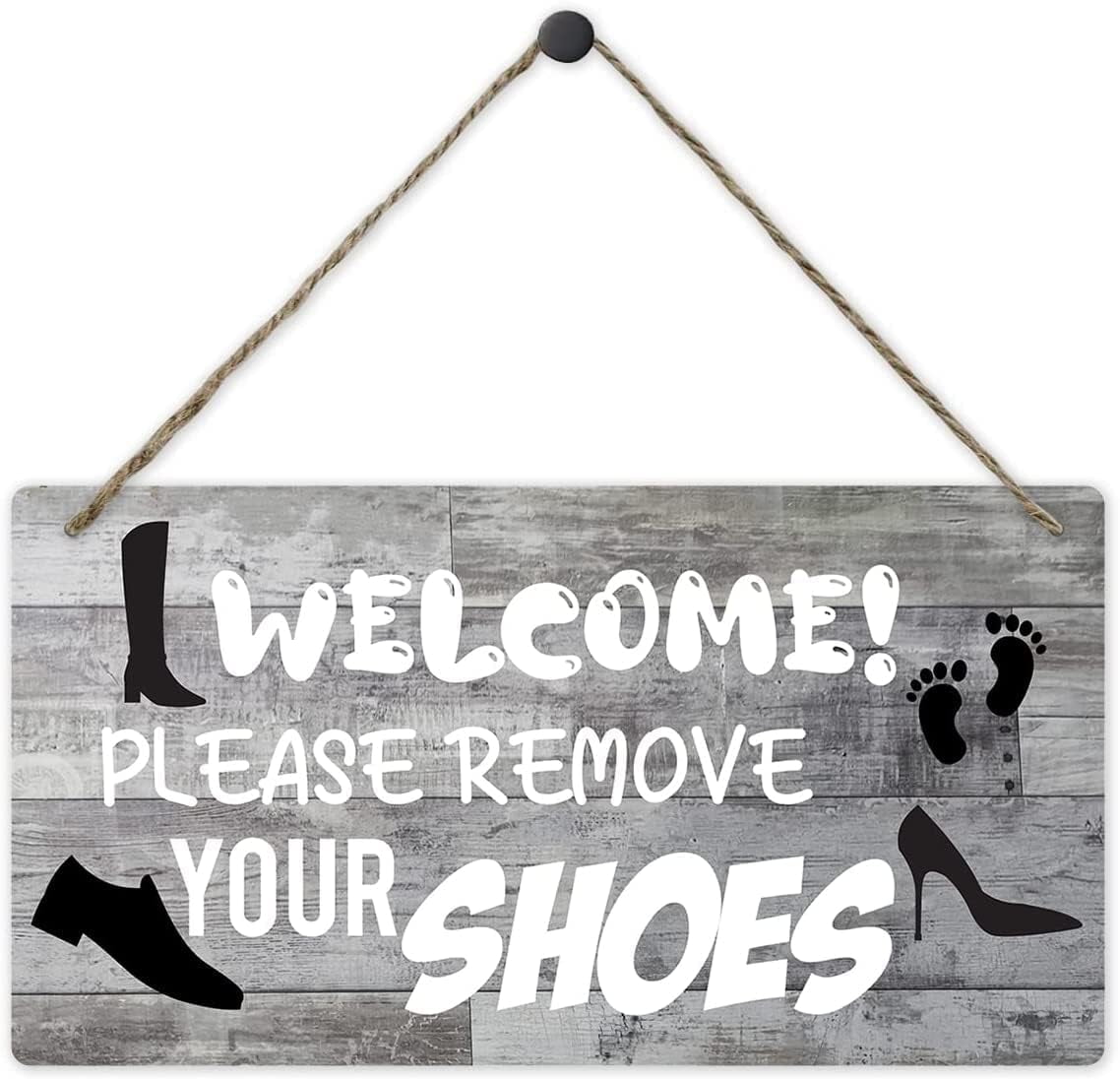 Wood Sign 6x12 Inch Welcome Wood Signs Welcome Please Remove Your Shoes ...
