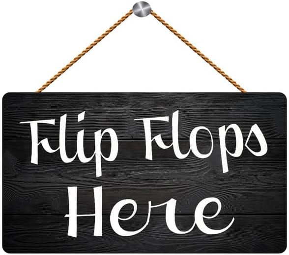 Wood Sign 6x12 Inch Wood Family Signs Wall Decor Flip Flops Here Wood ...