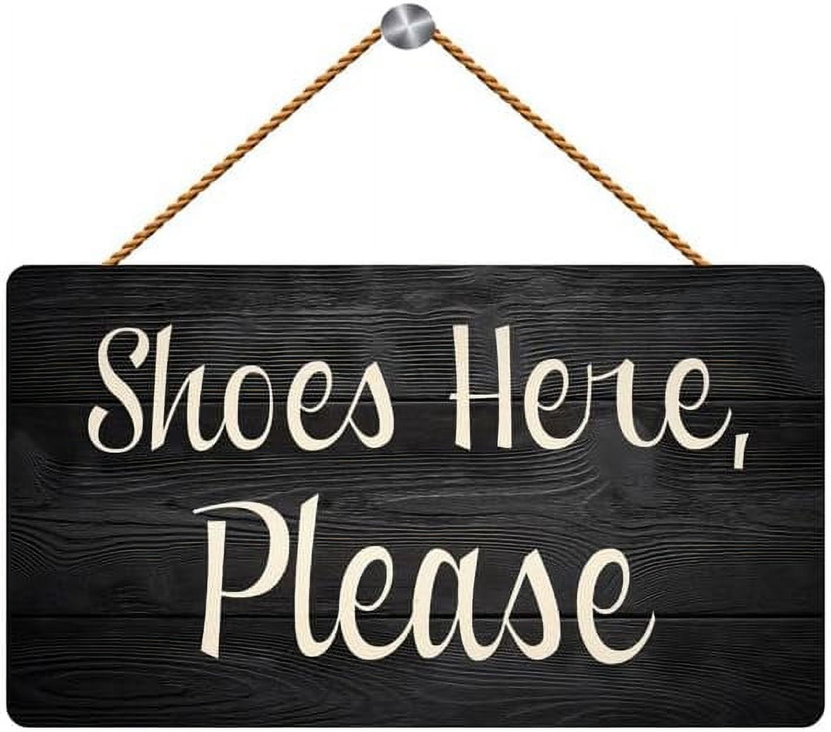 Wood Sign 6x12 Inch Wood Family Signs Wall Decor Shoes Here Please Wood ...