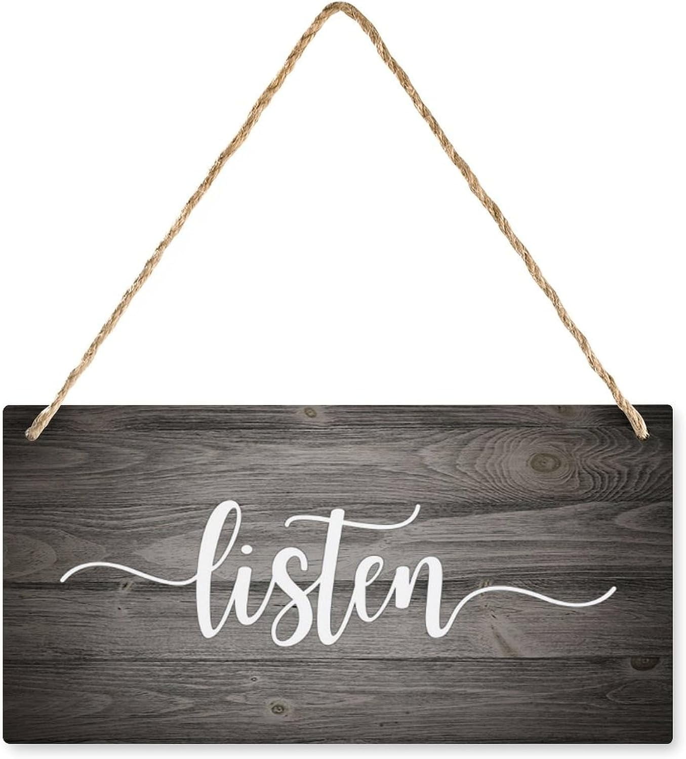 Wood Sign 6x12 Inch Wood Hanging Decor Sign Listen Funny Office Decor ...
