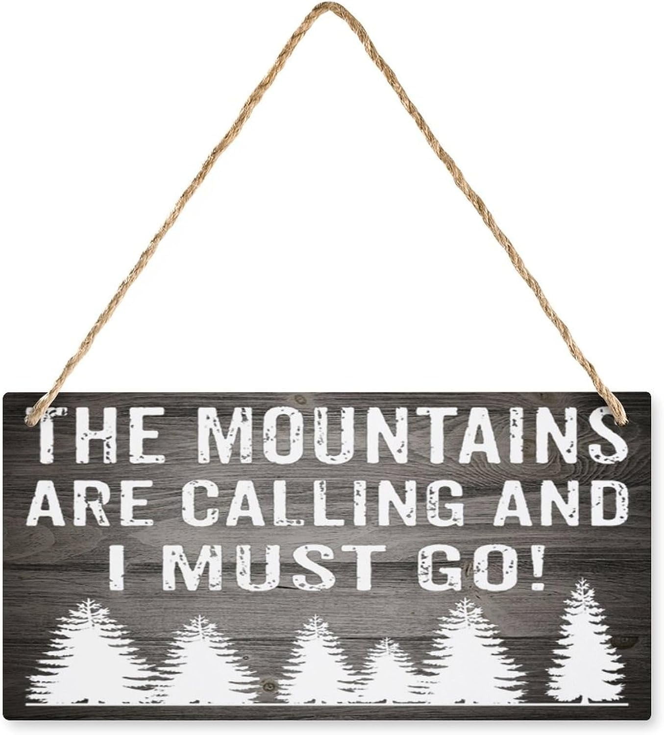 Wood Sign 6x12 Inch Wood Hanging Decor Sign Mountains Are Calling And I ...