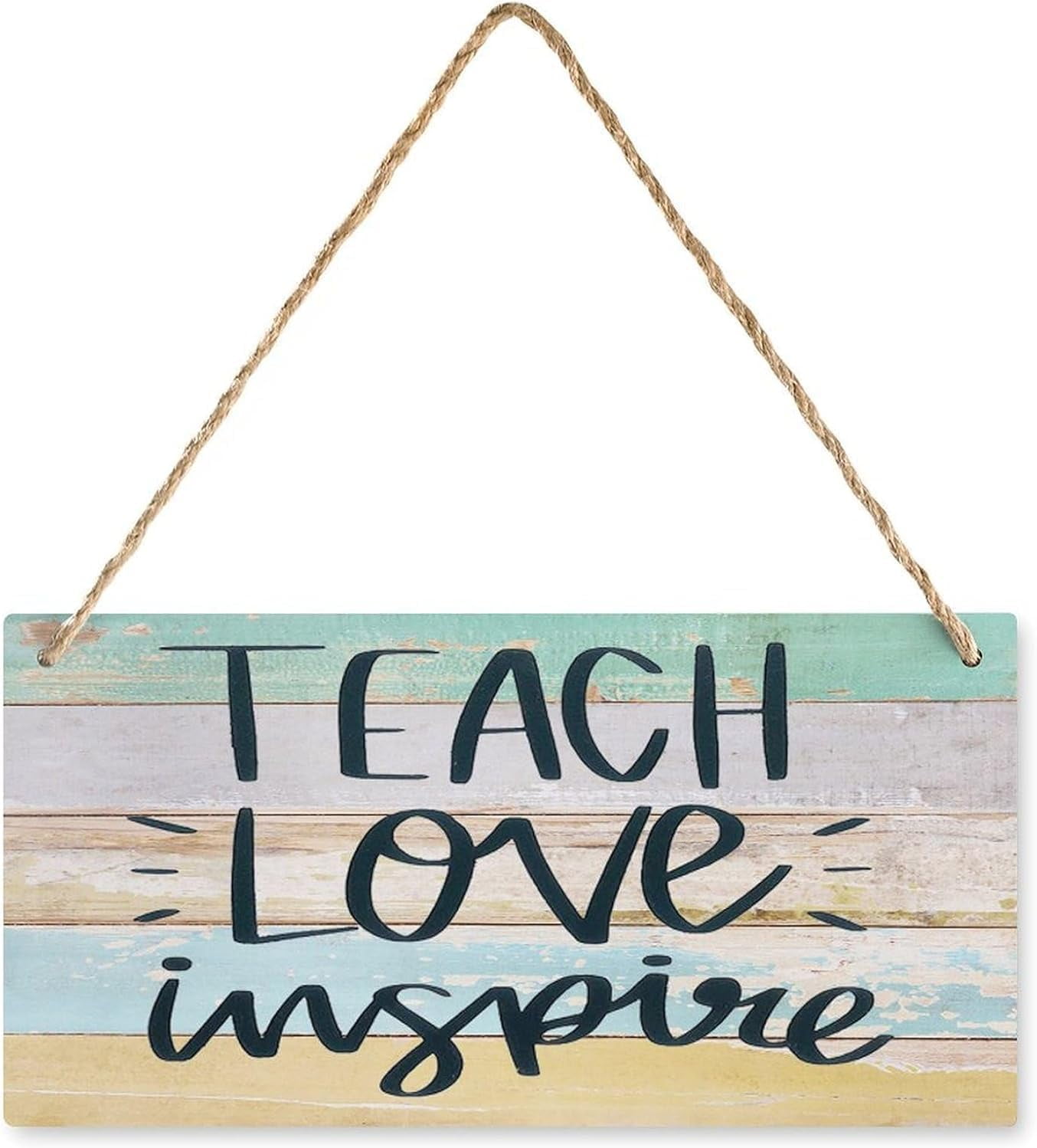 Wood Sign 6x12 Inch Wood Hanging Decor Sign Teach Love Inspiration ...