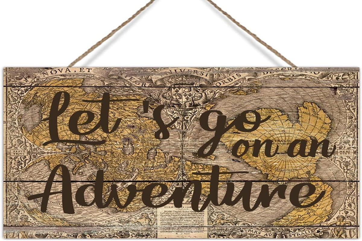 Wood Sign 6x12 Inch Wood Sign Antique Double Hemisphere Map Wall Art ...