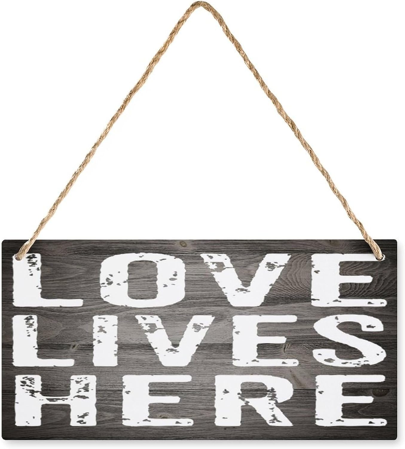 Wood Sign 6x12 Inch Wood Sign Love Lives Here Board Hanging Wood Sign ...