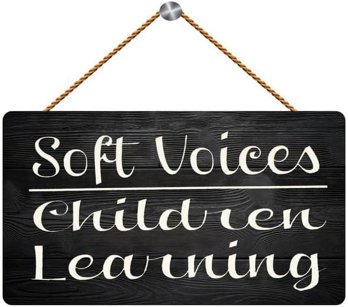 Wood Sign 6x12 Inch Wood Signs For Home Decor Soft Voices Children ...