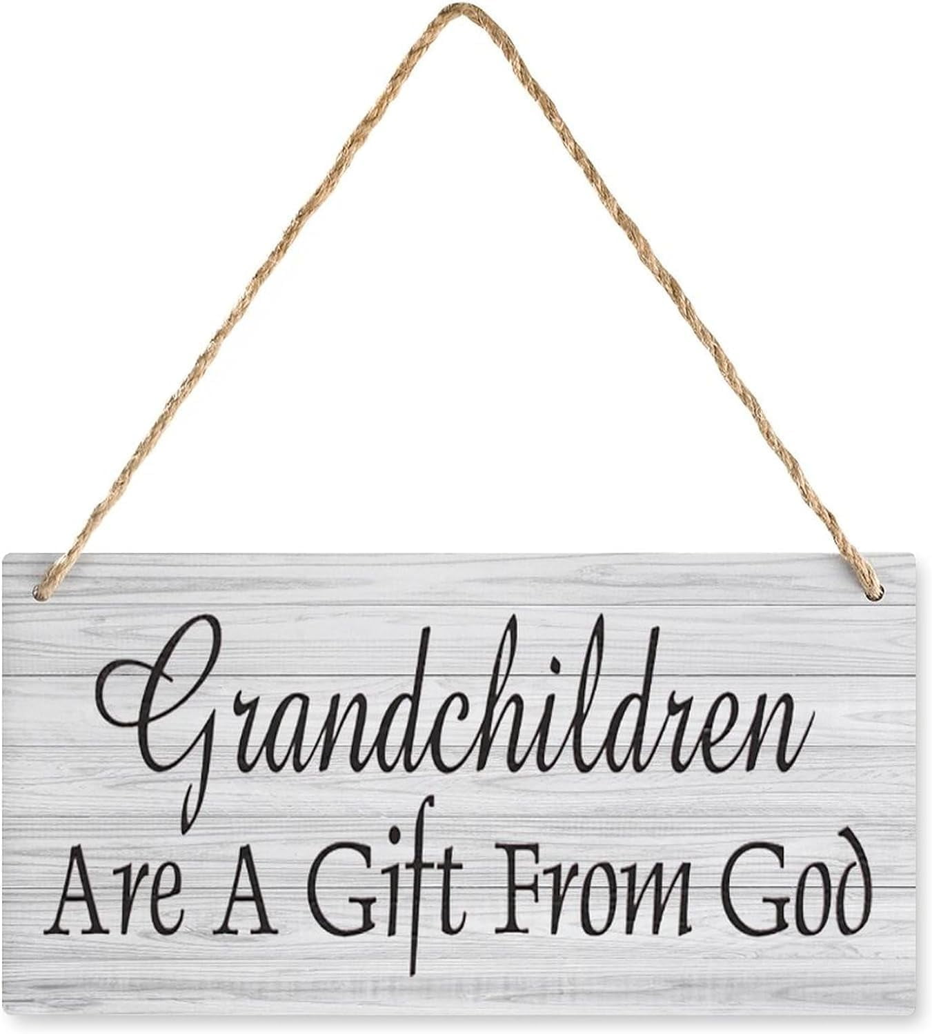 Wood Sign 6x12 Inch Wooden Hanging Plaque Grandchildren Are A Gift From God Hanging Wooden Door ...