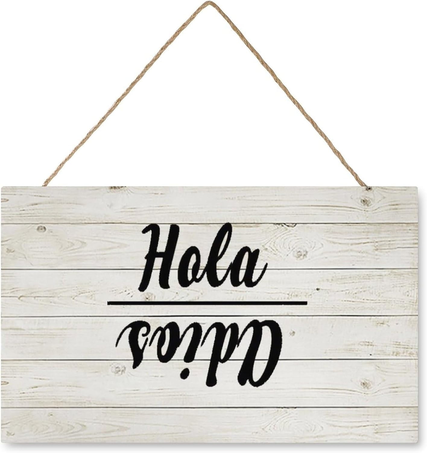 Wood Sign 6x12 Inch Wooden Hanging Sign Hola Adios Hello Goodbye ...