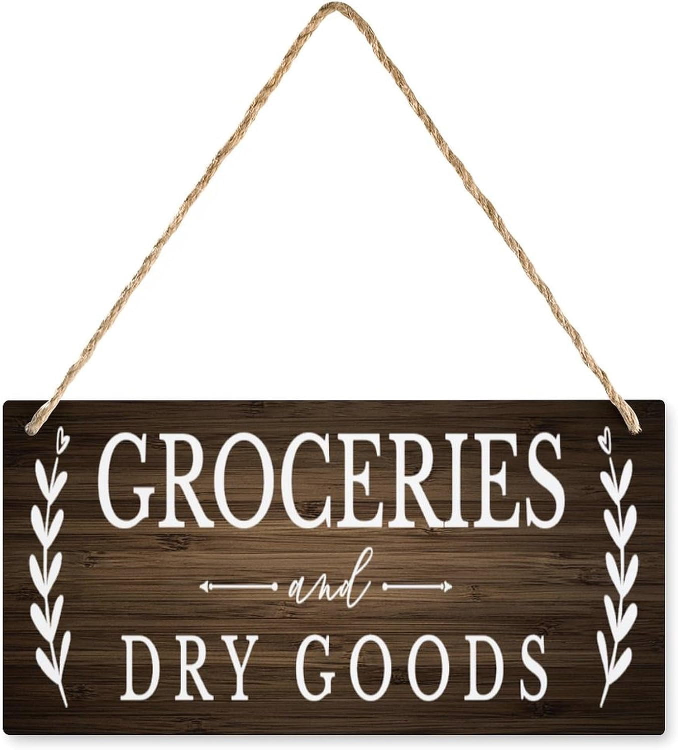Wood Sign 6x12 Inch Wooden Hanging Sign Plaque Groceries & Dry Good ...