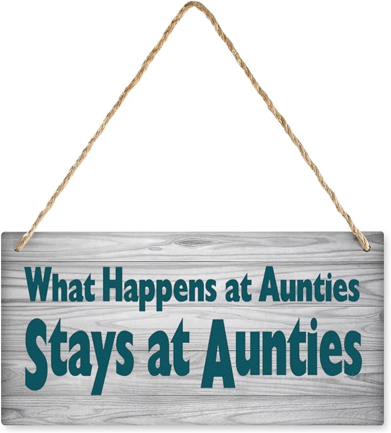 Wood Sign 6x12 Inch Wooden Hanging Sign Plaque What Happens At Auntie'S ...
