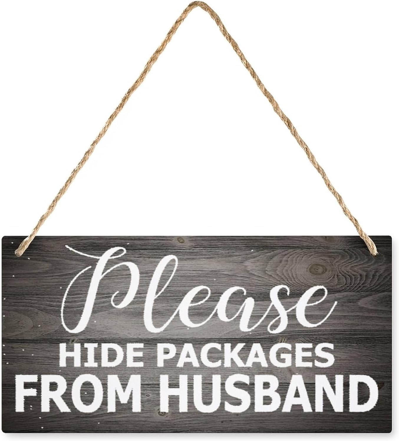 Wood Sign 6x12 Inch Wooden Hanging Sign Plaque Please Hide Packages ...