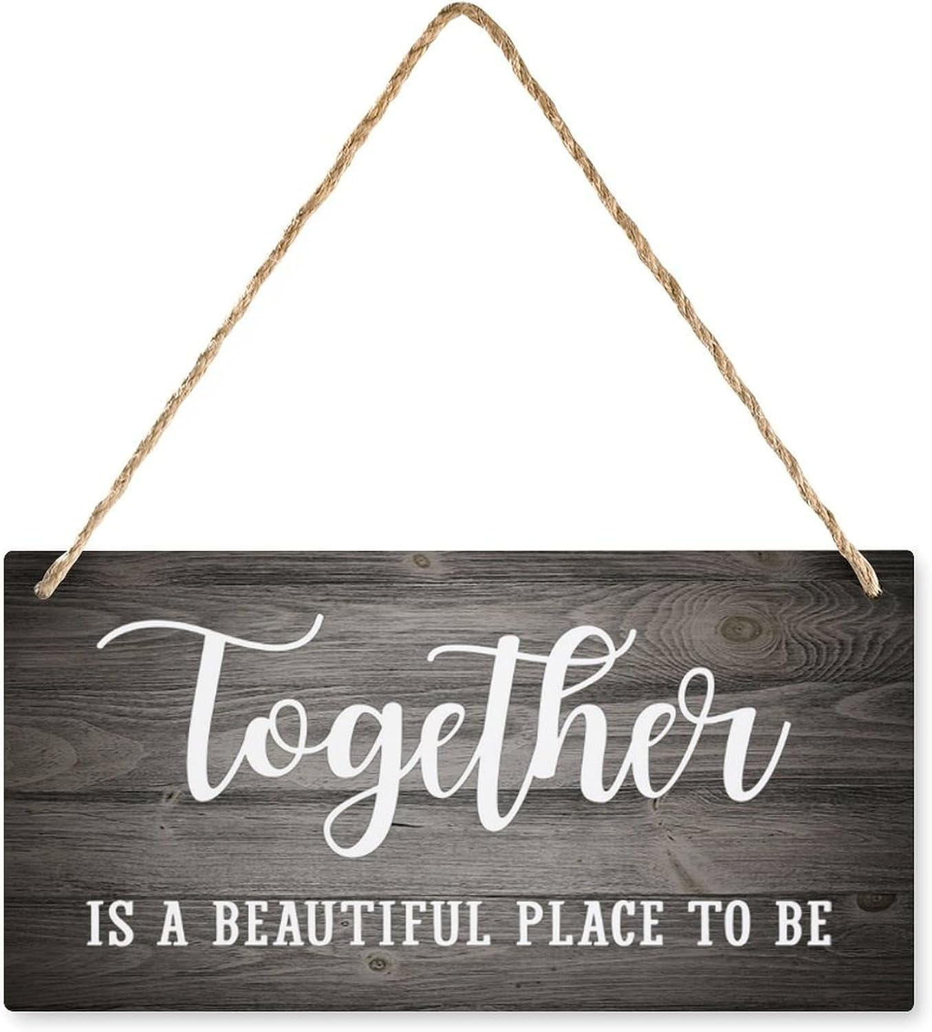 Wood Sign 6x12 Inch Wooden Hanging Sign Plaque Together Is A Beautiful ...