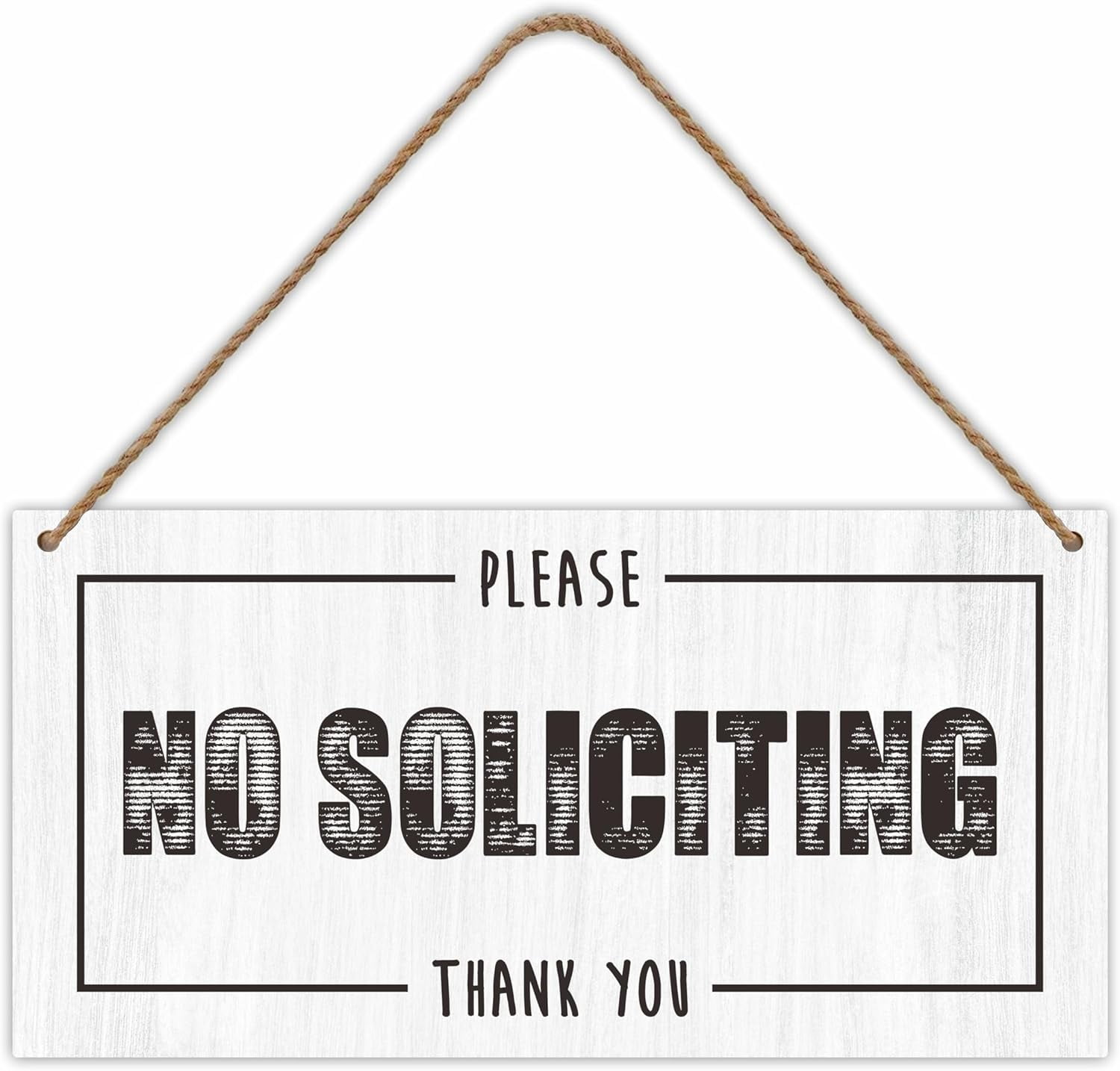 Wood Sign 6x12 Inch Wooden Hanging Sign Please No Soliciting Thank You ...