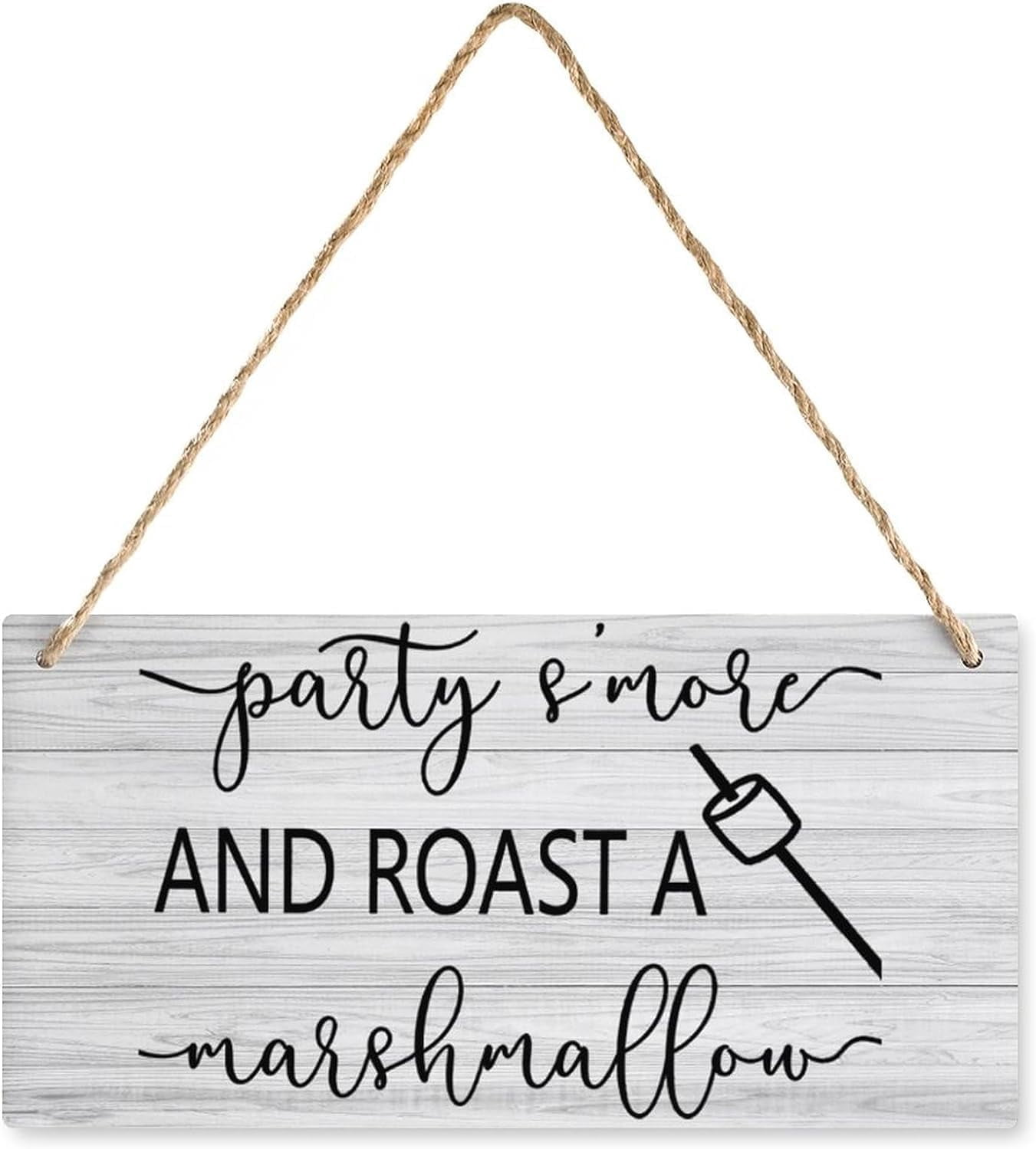 Wood Sign 6x12 Inch Wooden Hanging Sign Wall Decor Party Smore And ...