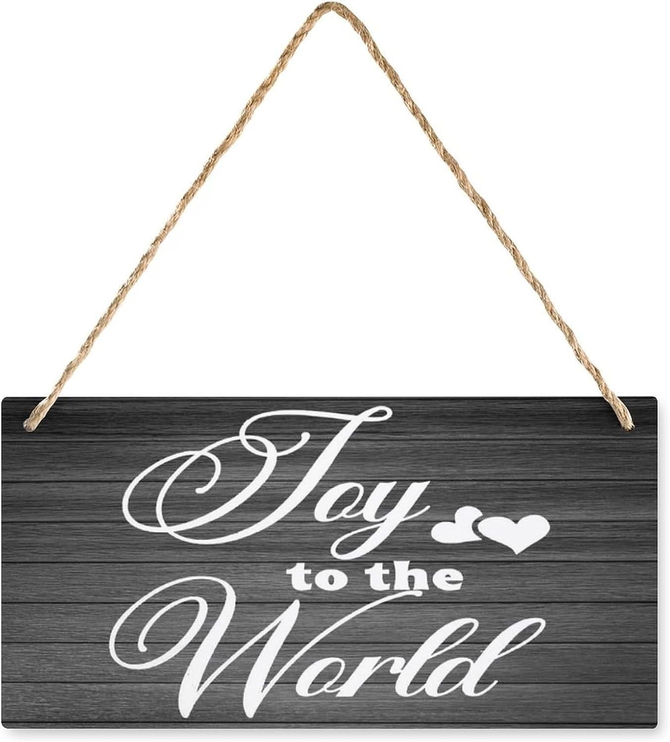 Wood Sign 6x12 Inch Wooden Hanging Sign Wood Wall Decor Joy To The ...