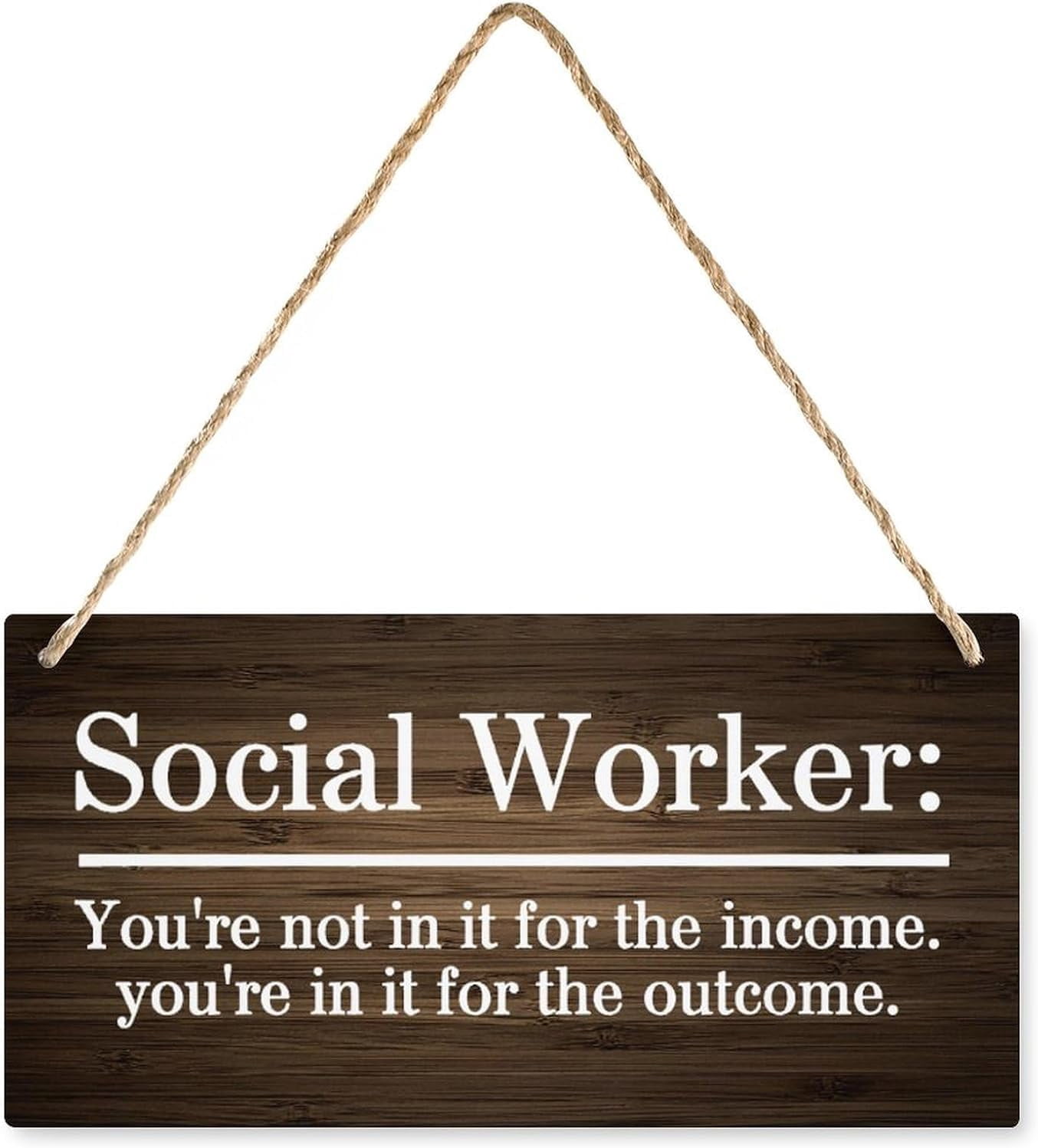 Wood Sign 6x12 Inch Wooden Hanging Sign Wood Wall Decor Social Worker ...