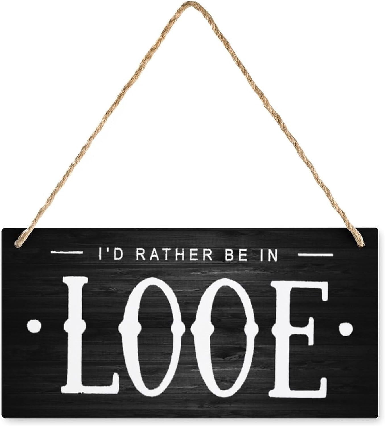Wood Sign 6x12 Inch Wooden Sign For Front Door Outside I'D Rather Be In ...