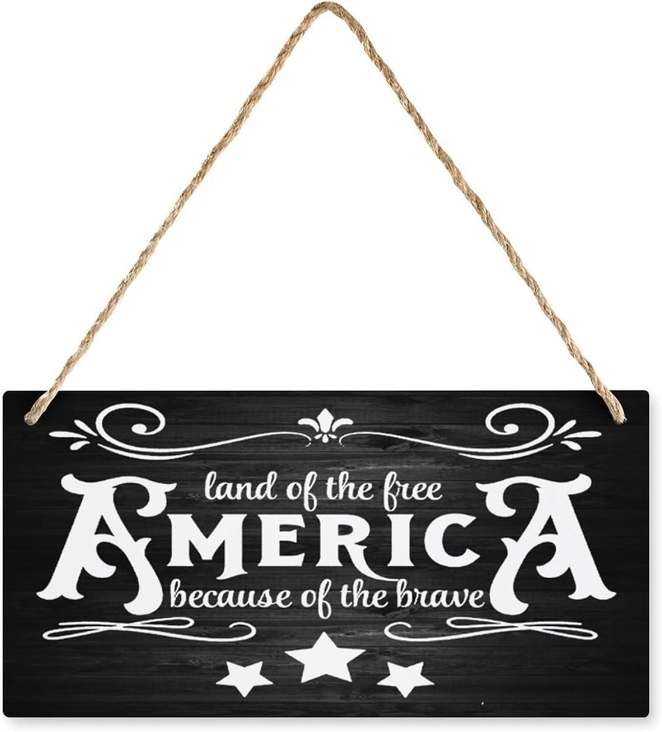 Wood Sign 6x12 Inch Wooden Signs For Front Door Outside America Land Of ...