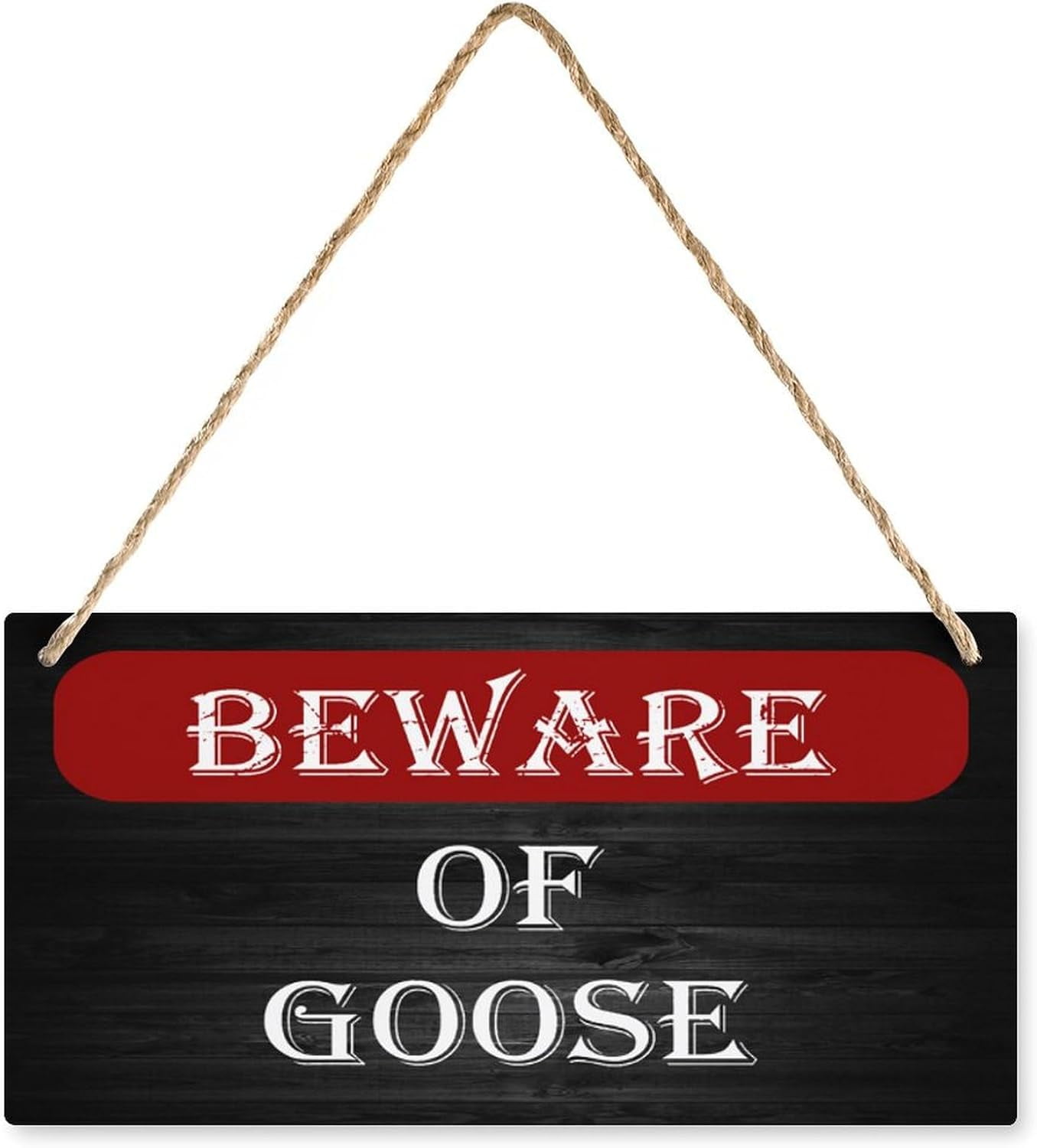 Wood Sign 6x12 Inch Wooden Signs For Front Door Outside Beware Of Goose ...