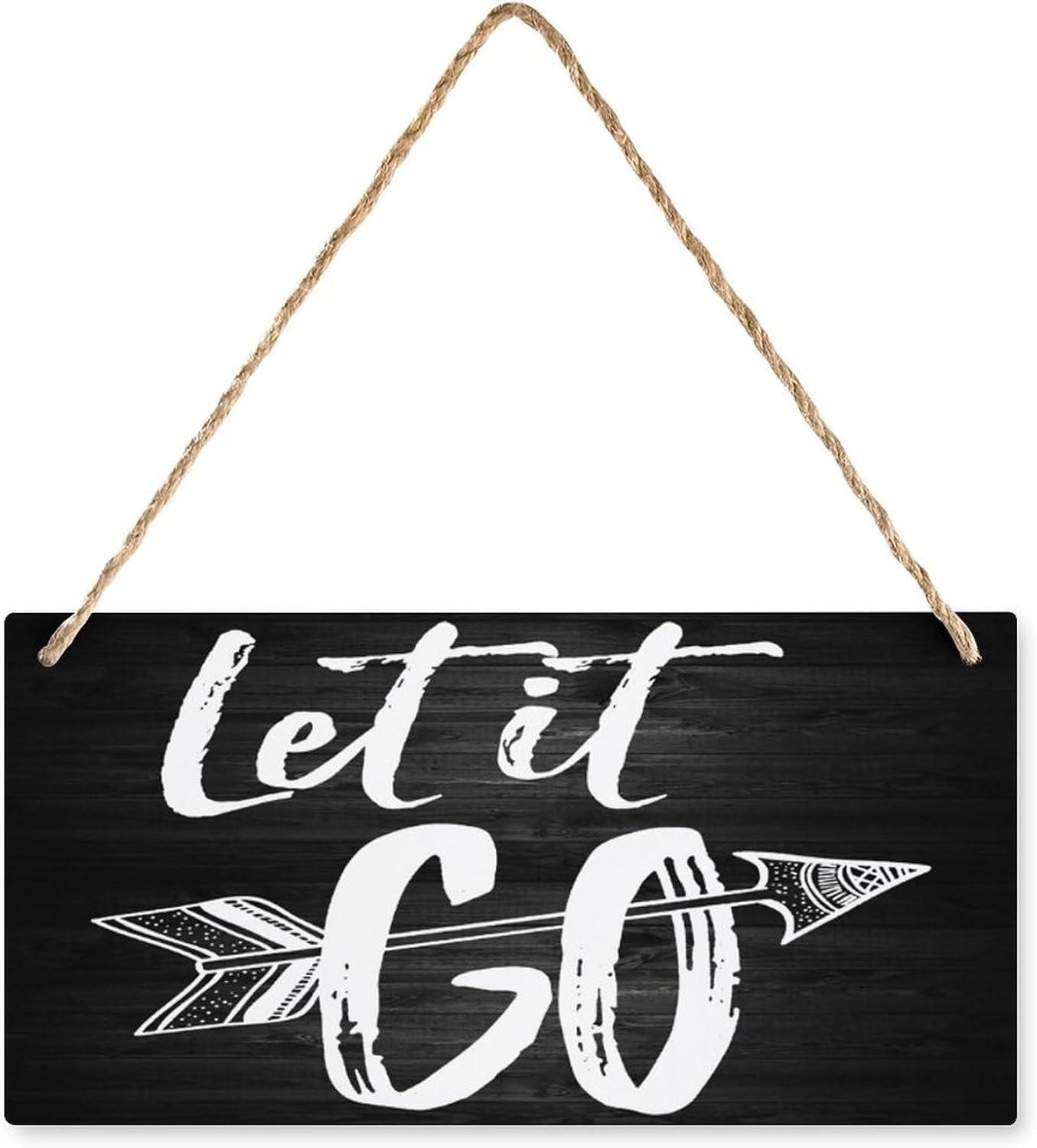 Wood Sign 6x12 Inch Wooden Signs For Front Door Outside Let It Go Wood ...