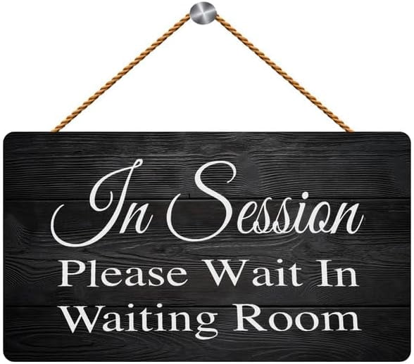 Wood Sign 6x12 Inch Wooden Signs For Front Door In Session Please Wait ...